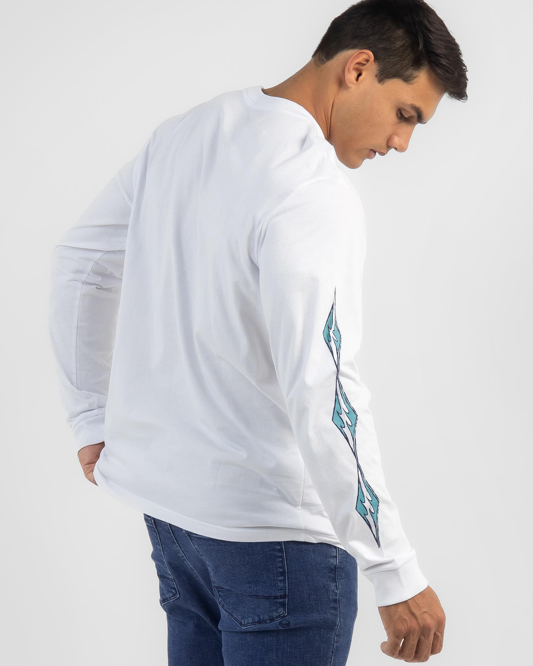 Shop Billabong Core Diamond Long Sleeve T-Shirt In White - Fast ...