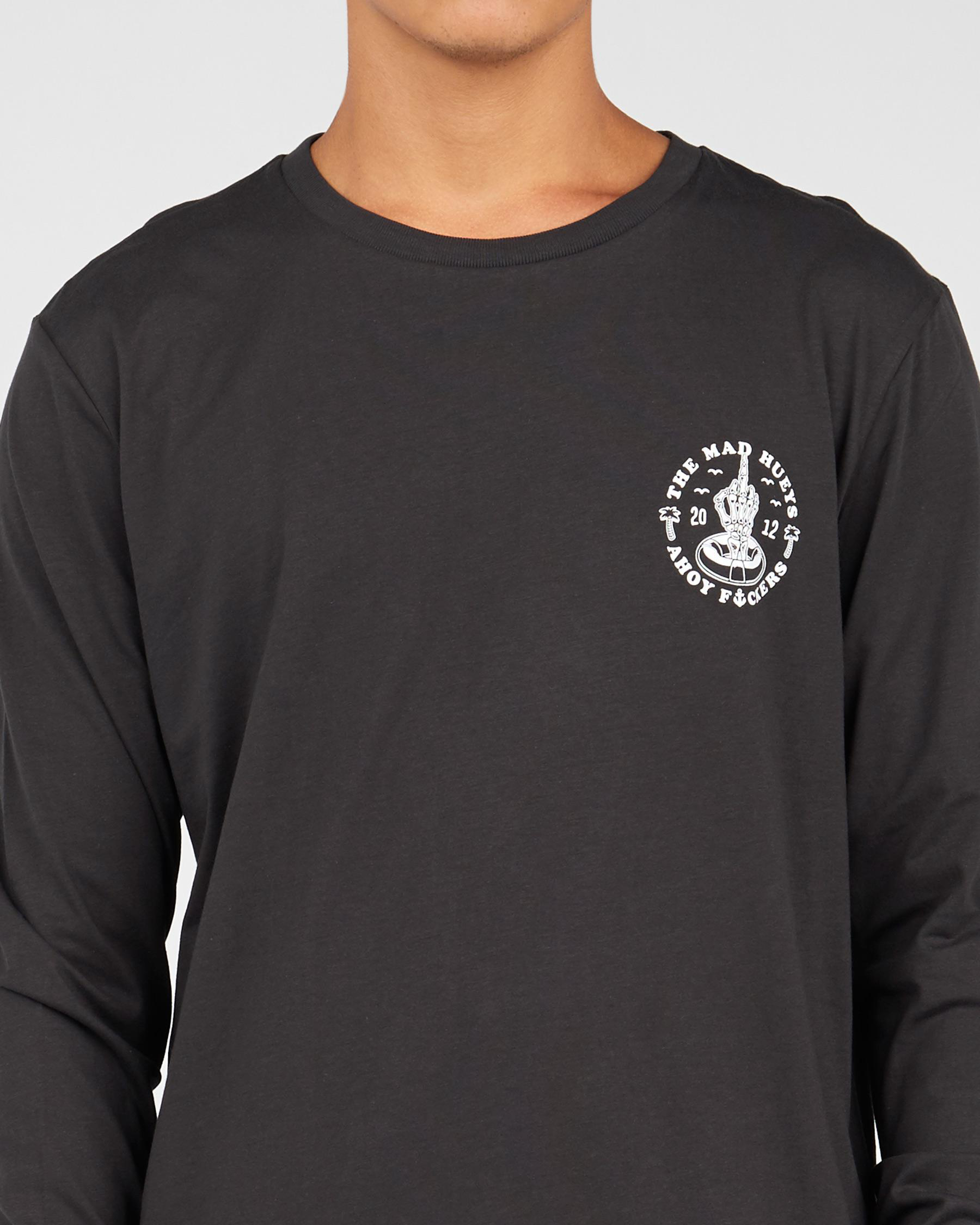 Shop The Mad Hueys Floating FKR Long Sleeve T-Shirt In Black - Fast ...