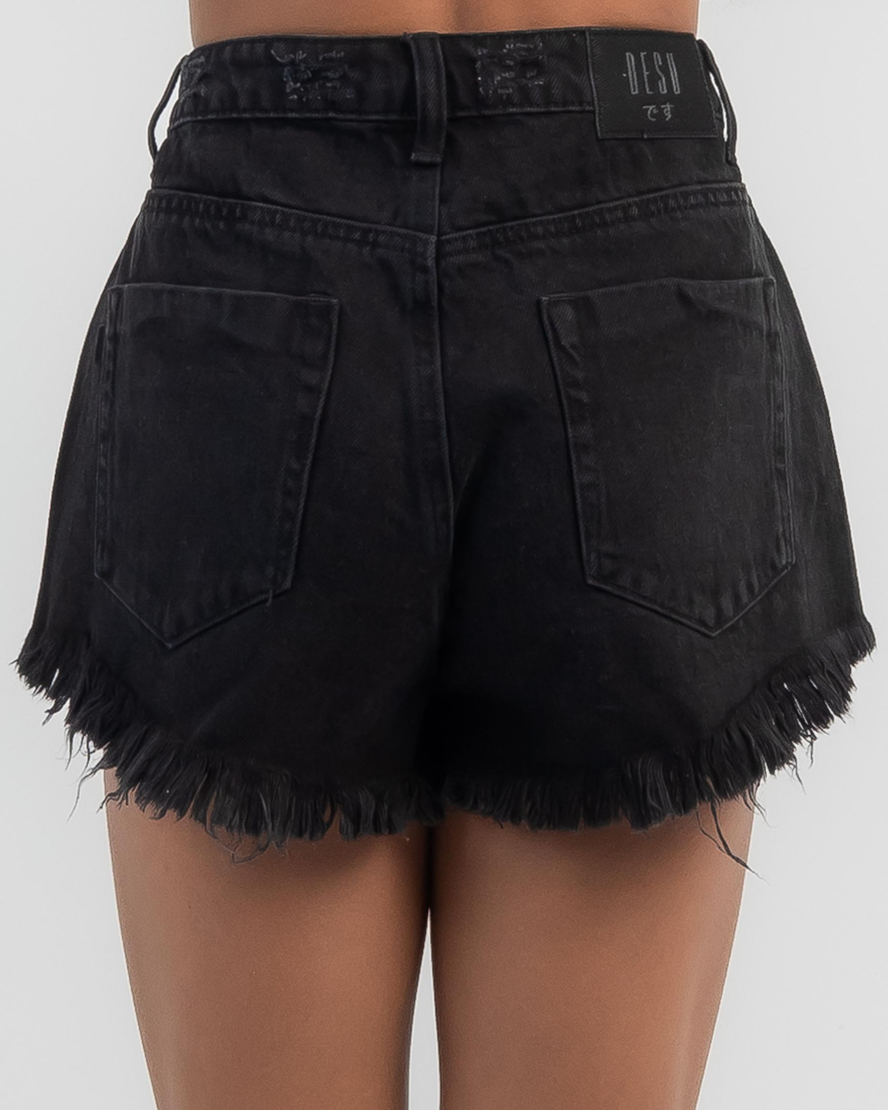 Shop DESU Girls' Shannah Shorts In Washed Black - Fast Shipping & Easy ...