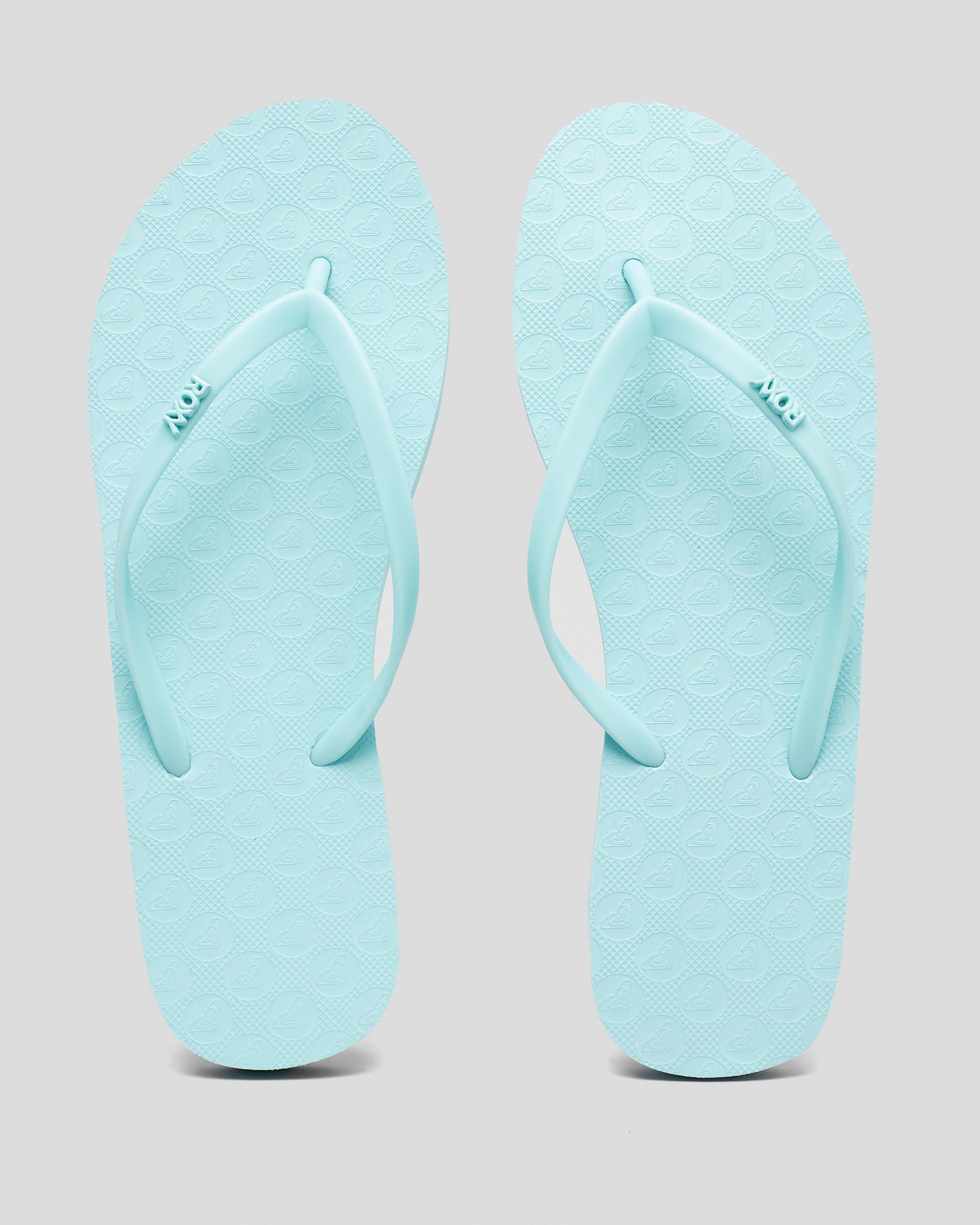 Shop Roxy Viva Platform Thongs In Light Blue - Fast Shipping & Easy ...