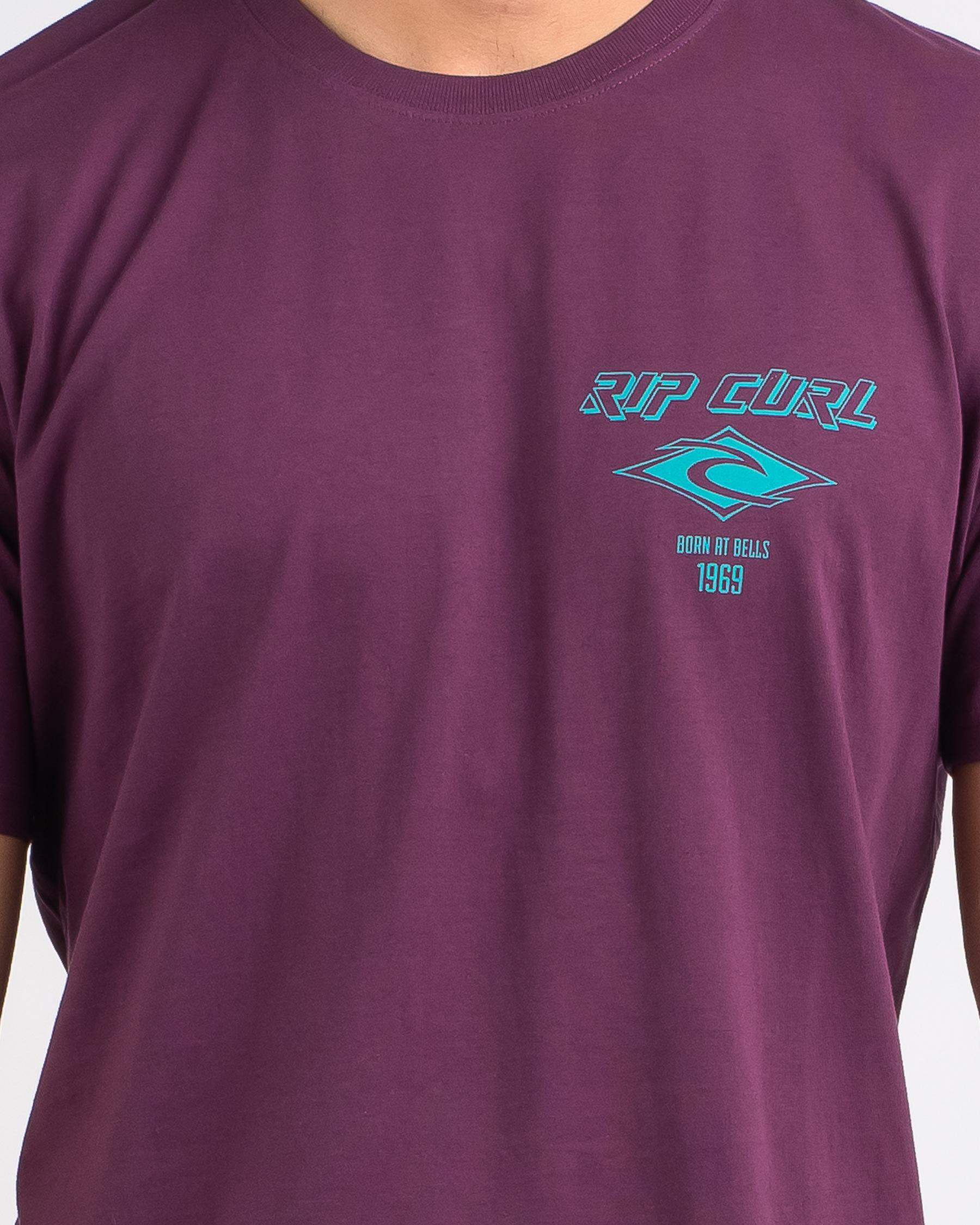 Shop Rip Curl Fade Out Icon T-Shirt In Plum - Fast Shipping & Easy ...