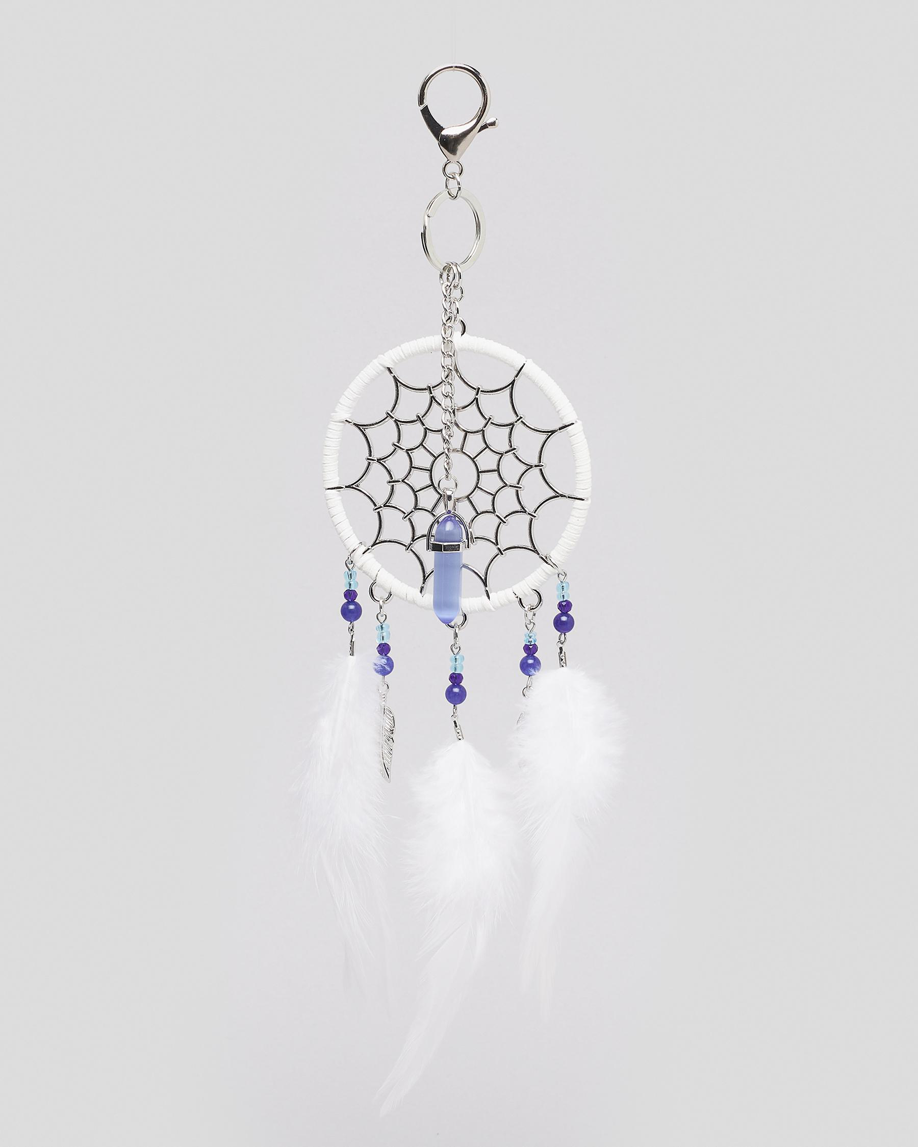 Shop Karyn In LA Hattie Large Bag Charm In White/blue/shiny Silver ...
