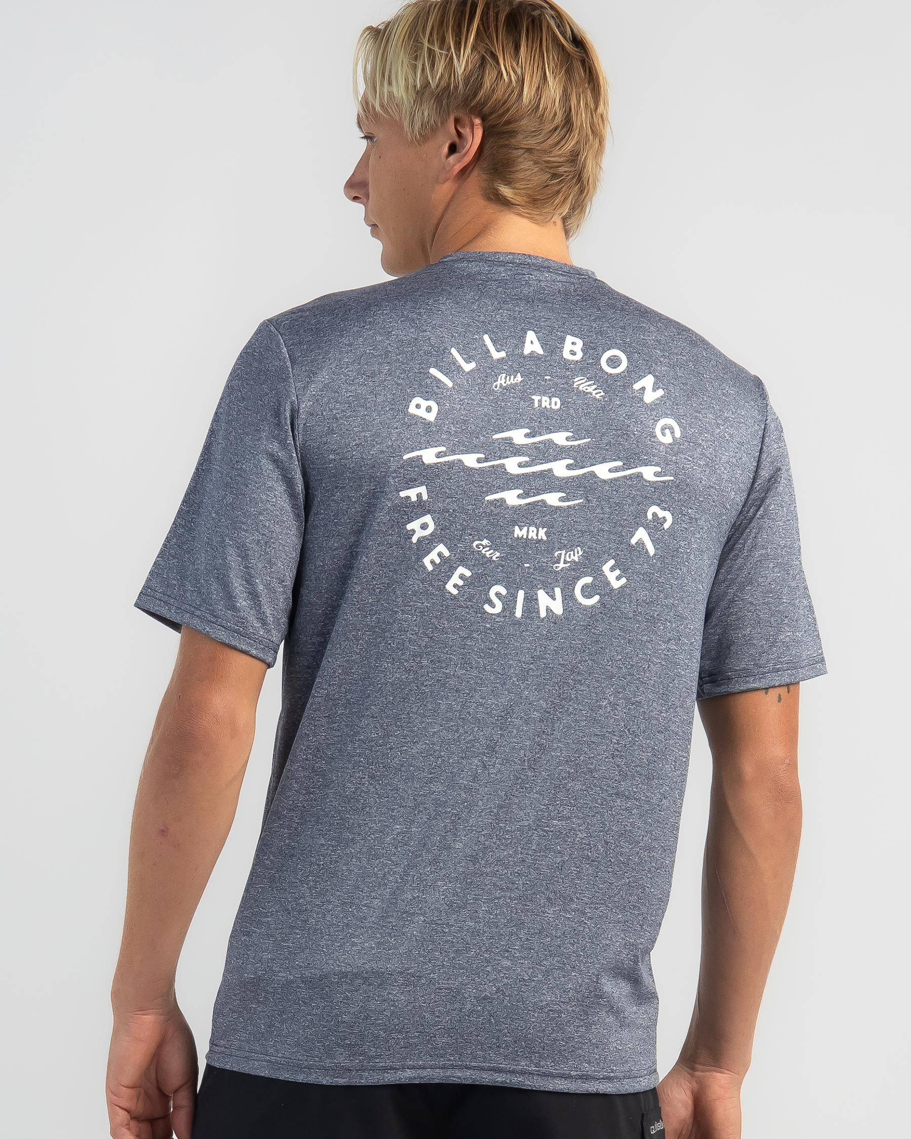 Shop Billabong Big Wave Daz Rash Vest In Navy Heather - Fast Shipping ...
