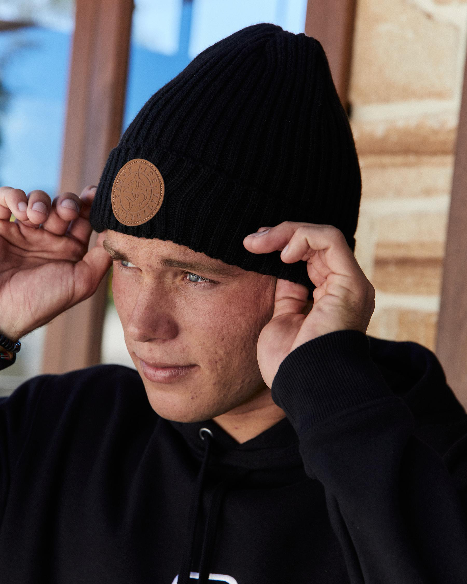 Salty Life Ahoy Beanie In Black - FREE* Shipping & Easy Returns - City ...