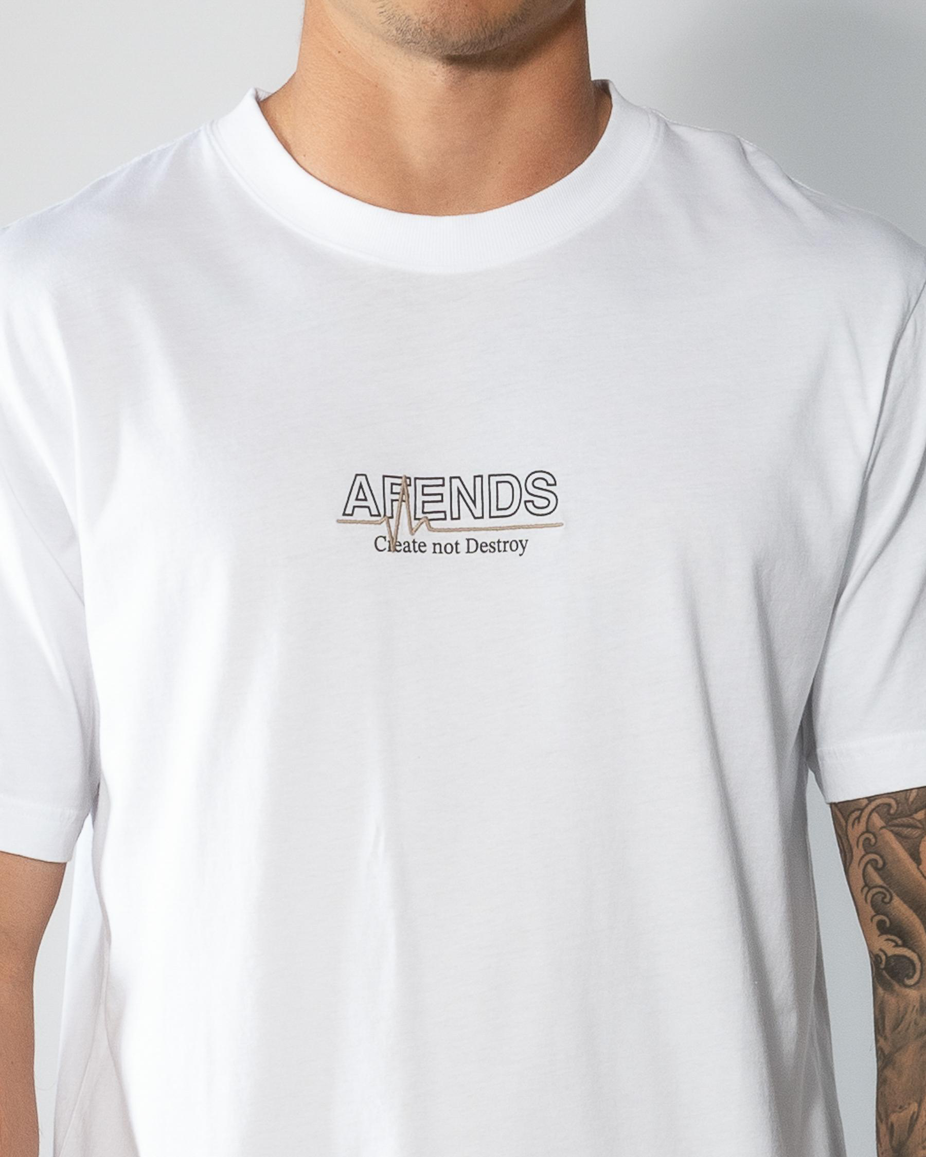 Shop Afends Flatline Recycled T-Shirt In White - Fast Shipping & Easy ...