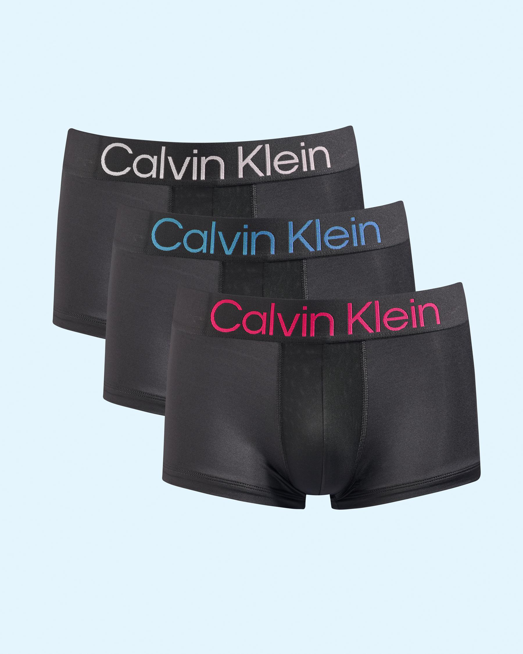 Calvin Klein Bold Logo Low Rise Trunk 3 Pack In Black W/ High Rise Logo ...