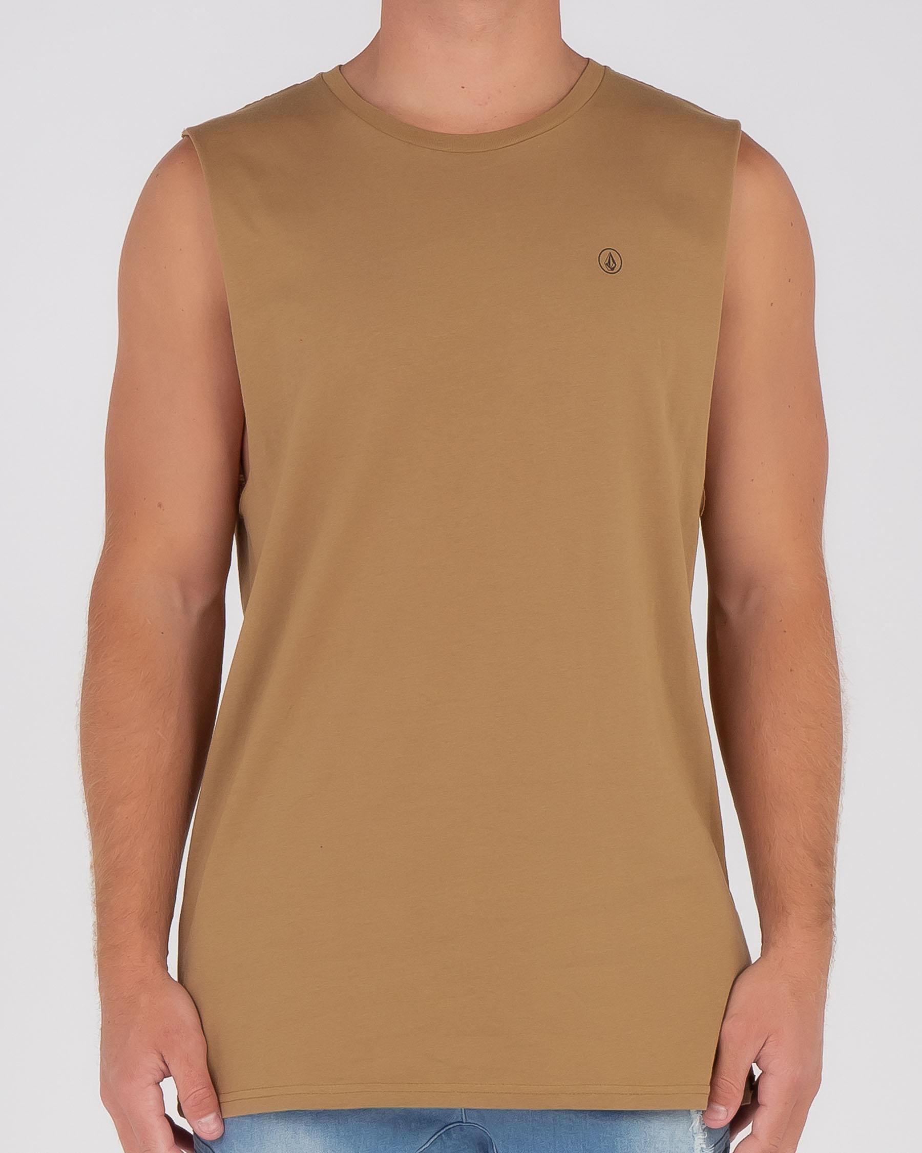 Shop Volcom Solid Muscle Tank In Sanddune - Fast Shipping & Easy ...