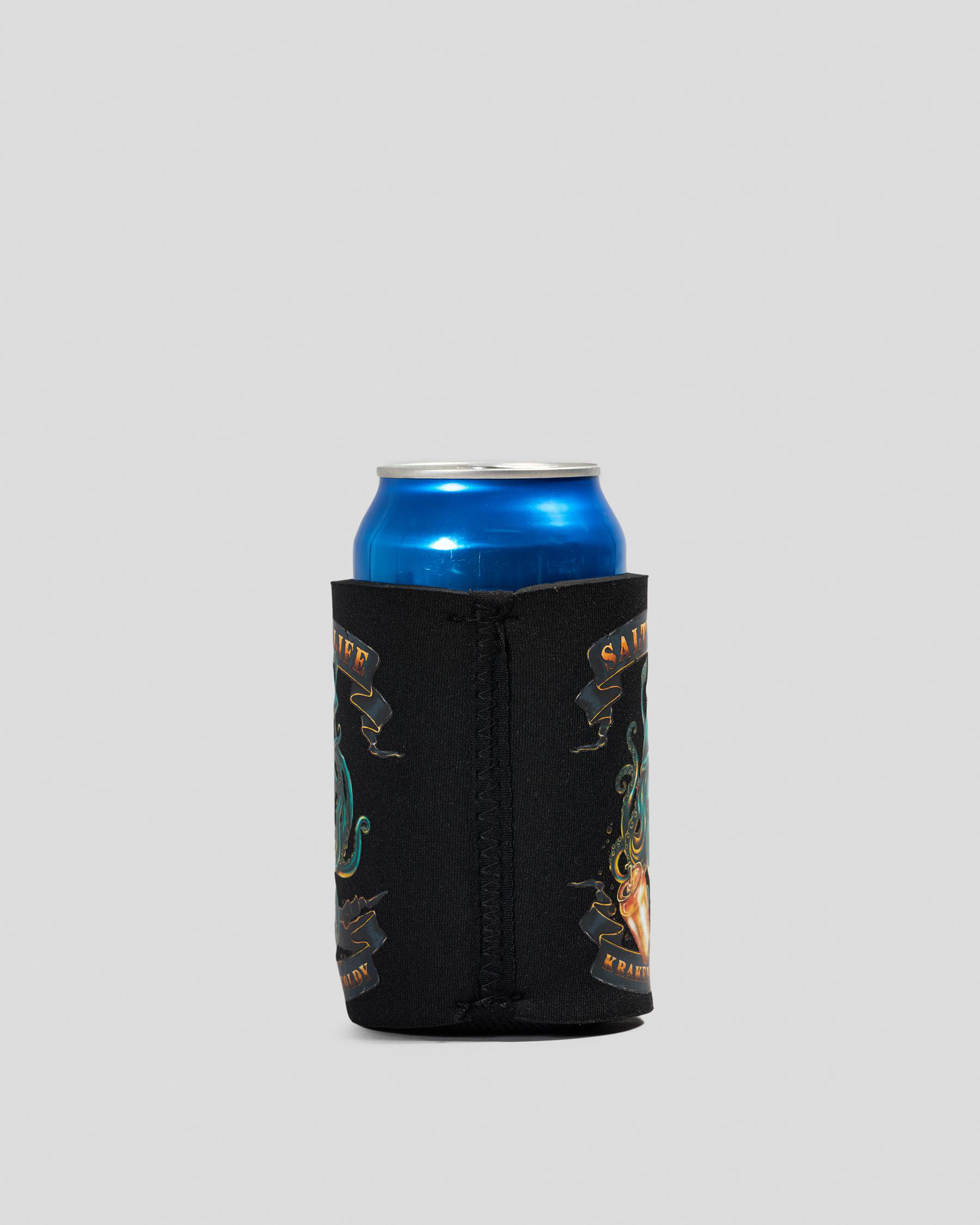 Shop Salty Life Kraken Stubby Cooler In Black - Fast Shipping & Easy ...