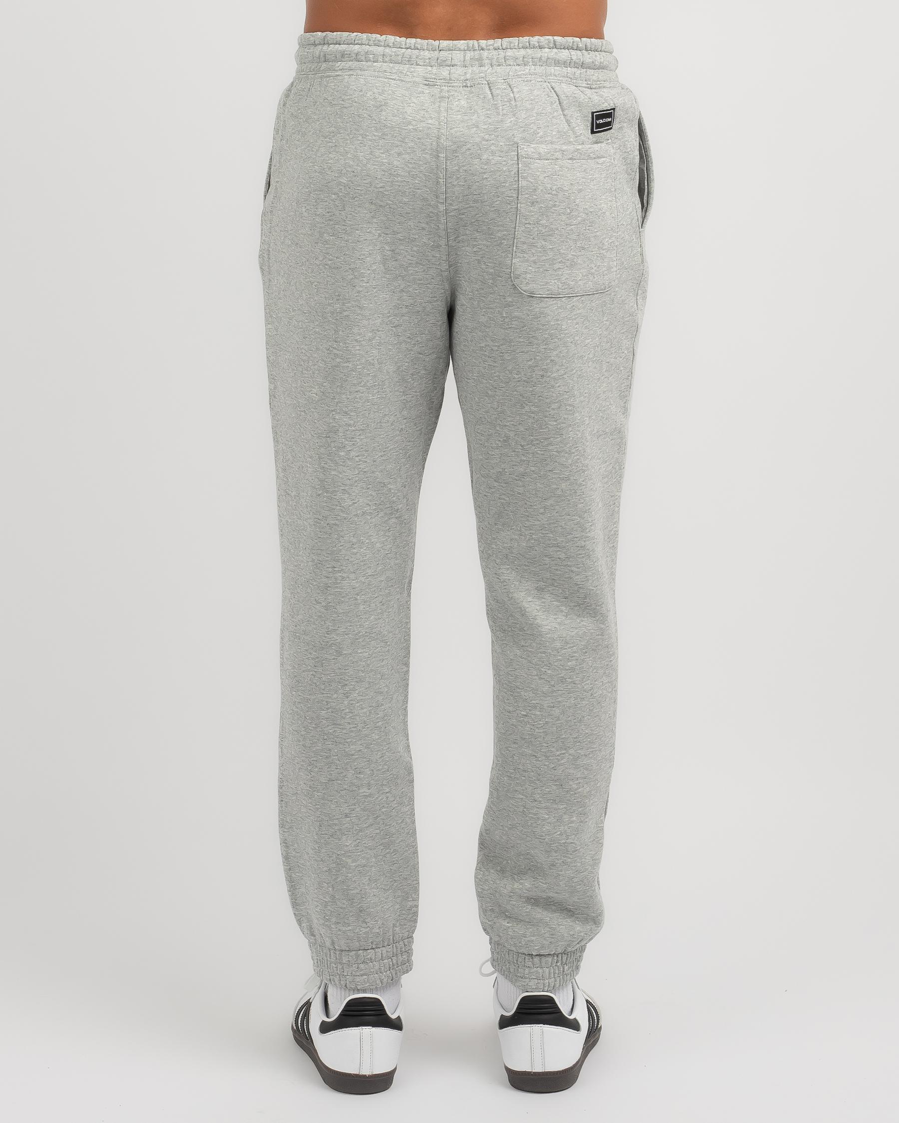 Shop Volcom Vologo Fleece Track Pants In Heather Grey - Fast Shipping ...