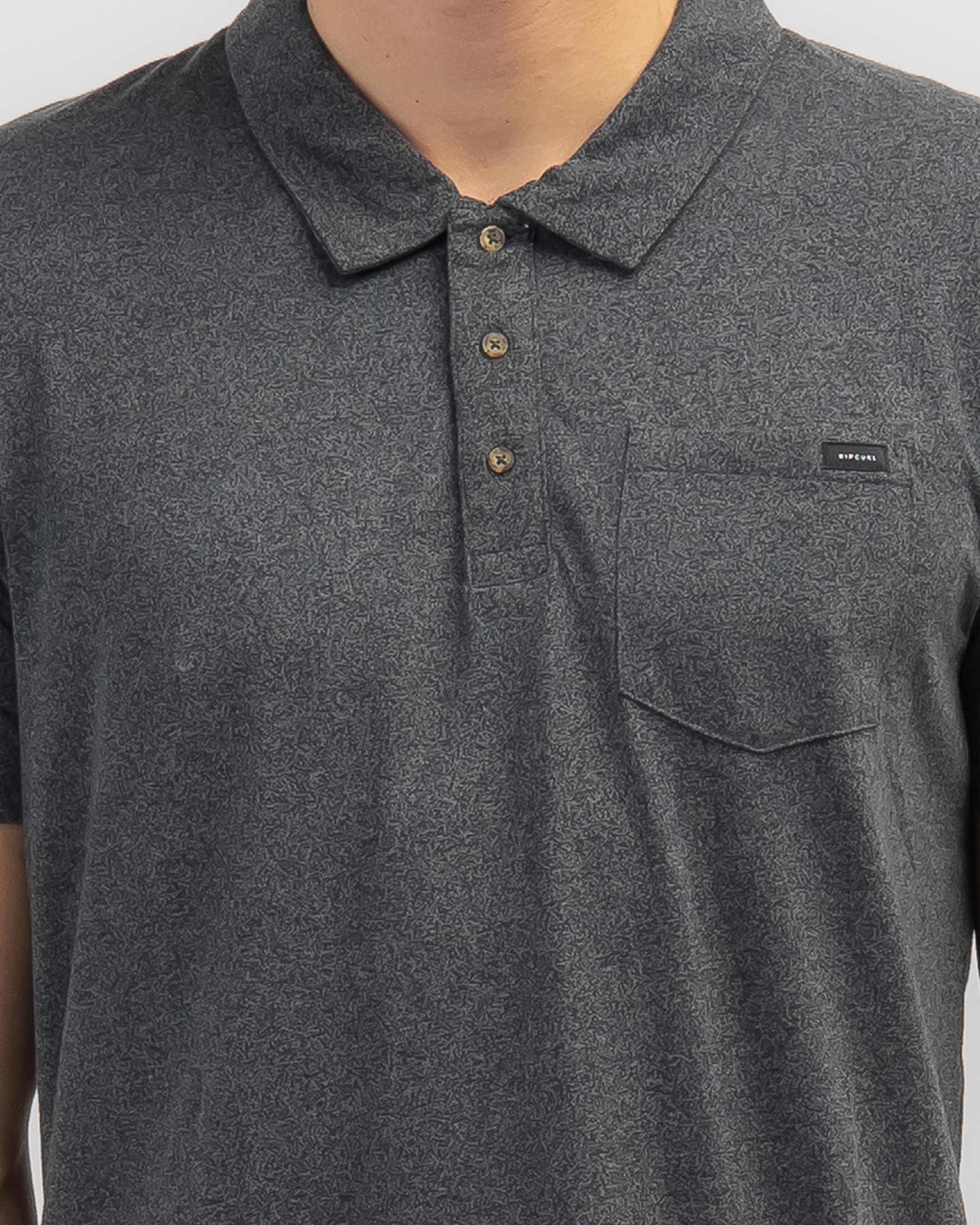 Shop Rip Curl Too Easy Polo Shirt In Black Marle - Fast Shipping & Easy ...