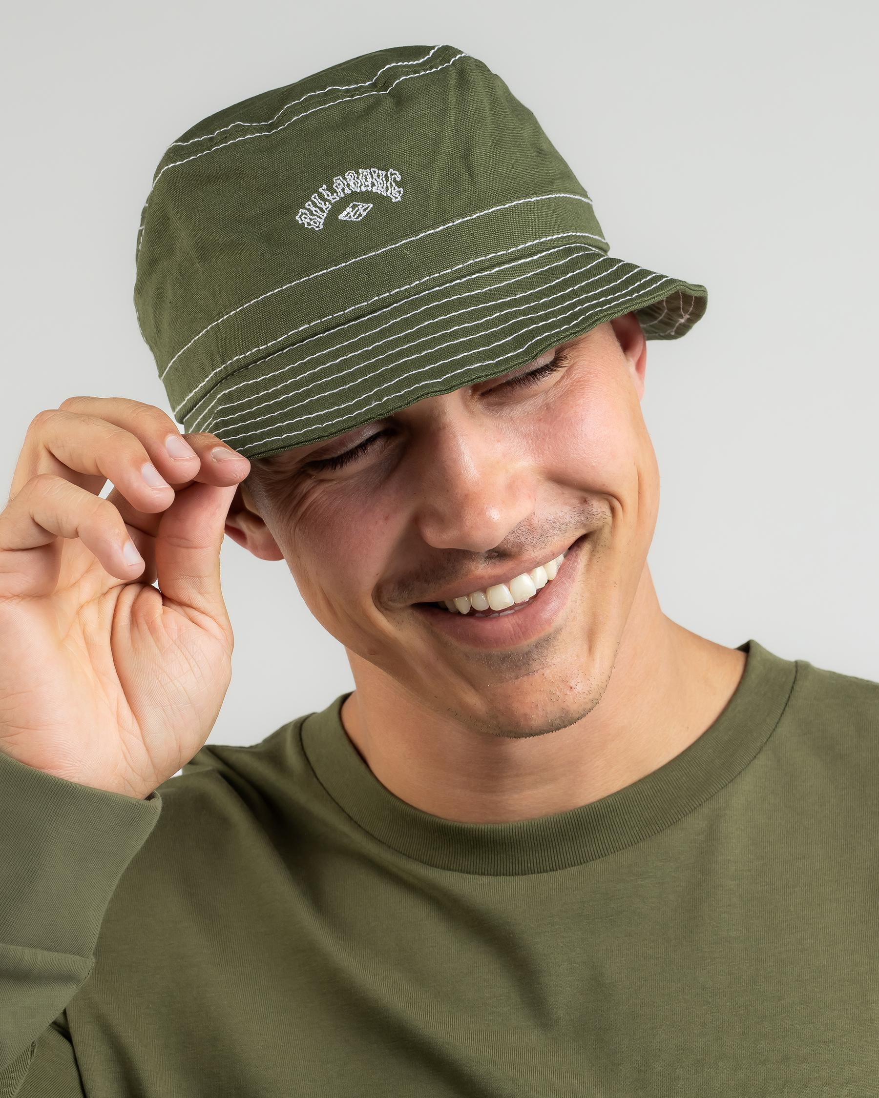 Shop Billabong Wave Washed Bucket Hat In Military - Fast Shipping ...
