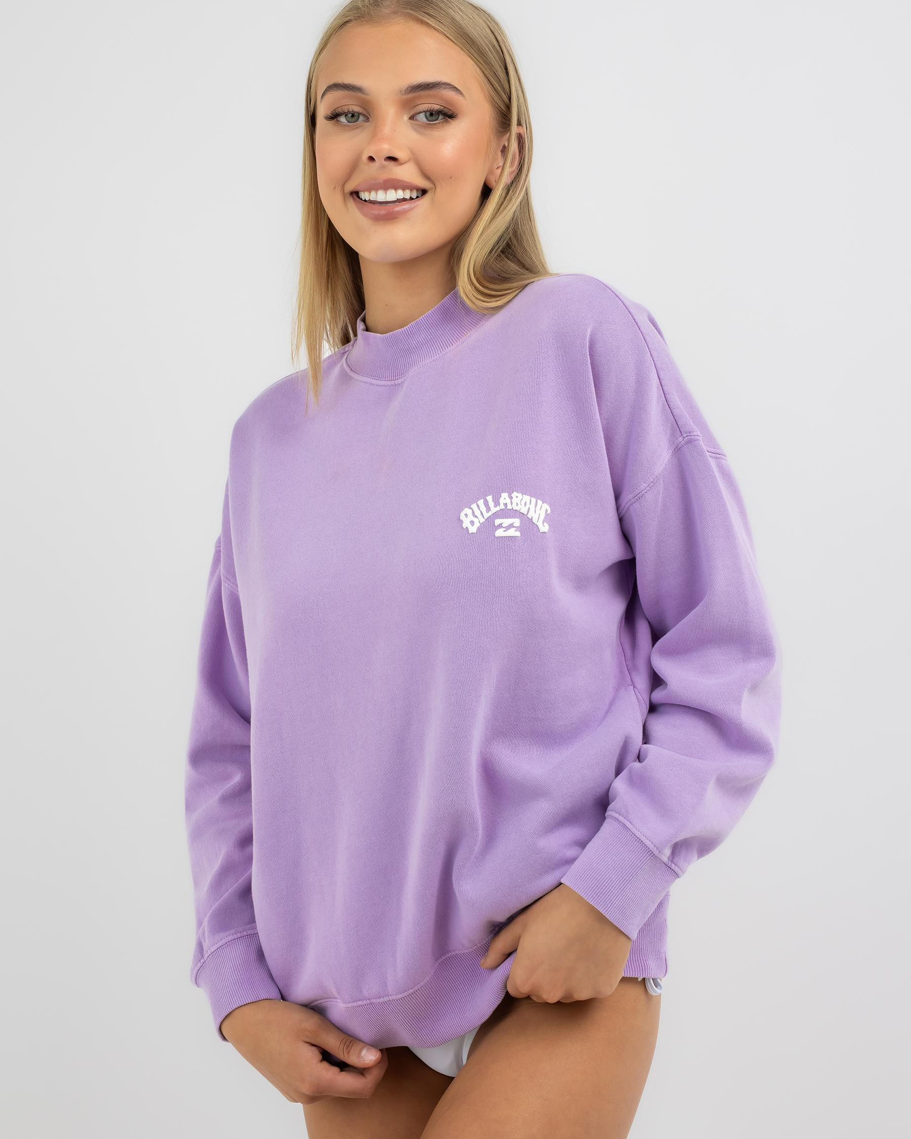Shop Billabong Breathe Sweatshirt In Lilac - Fast Shipping & Easy ...