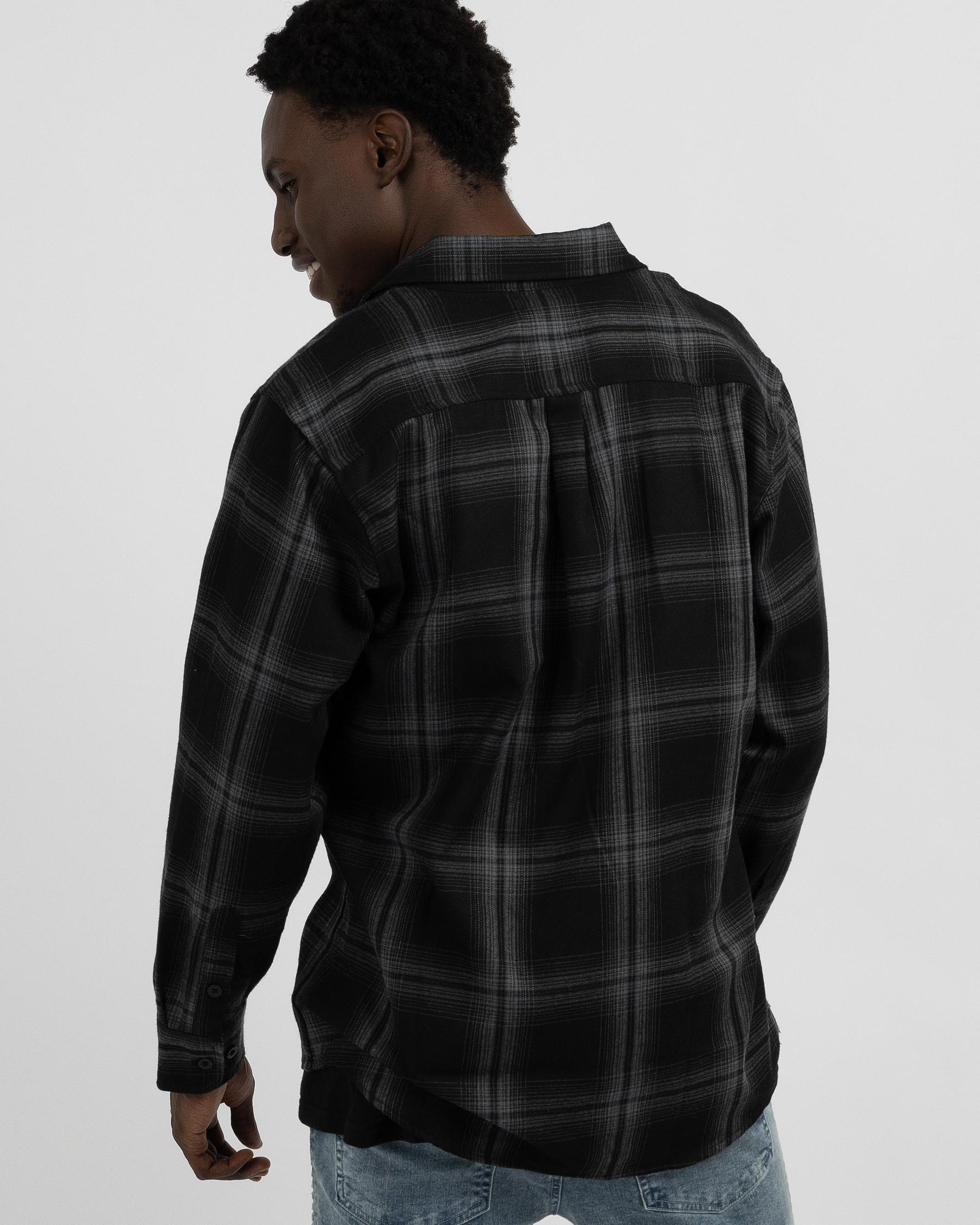 Shop Unit Newtown Flannel Shirt In Black - Fast Shipping & Easy Returns ...