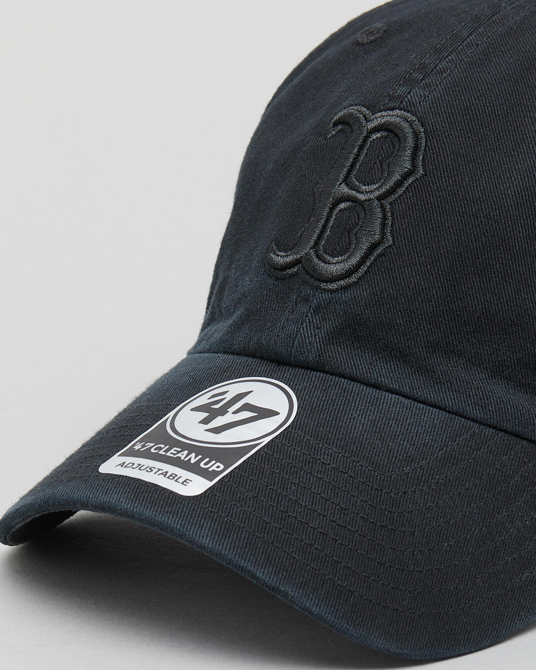 Shop Forty Seven Boston Red Sox 47 Clean Up Cap In Black/black - Fast ...