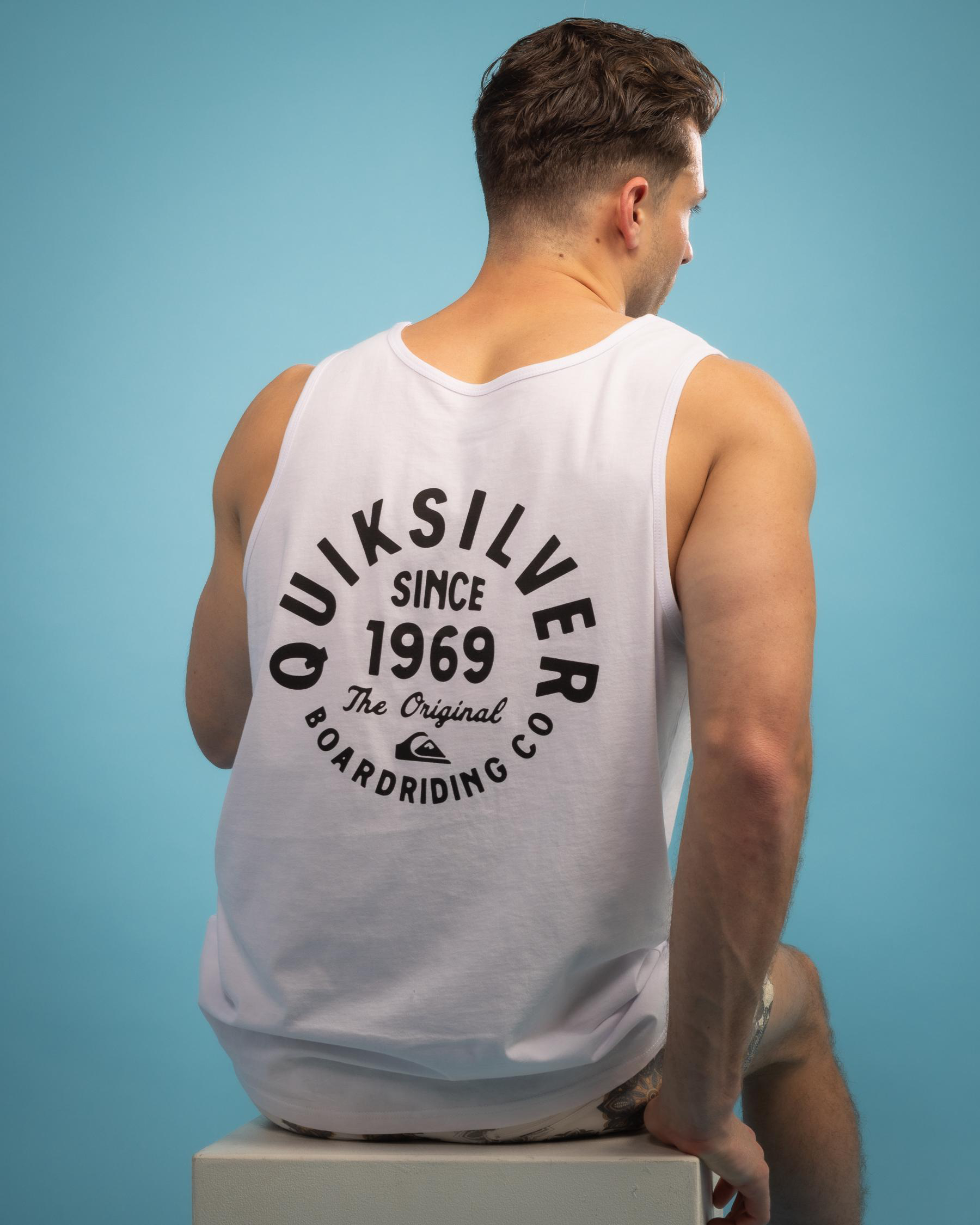 Shop Quiksilver Circle Script Tank In White - Fast Shipping & Easy ...