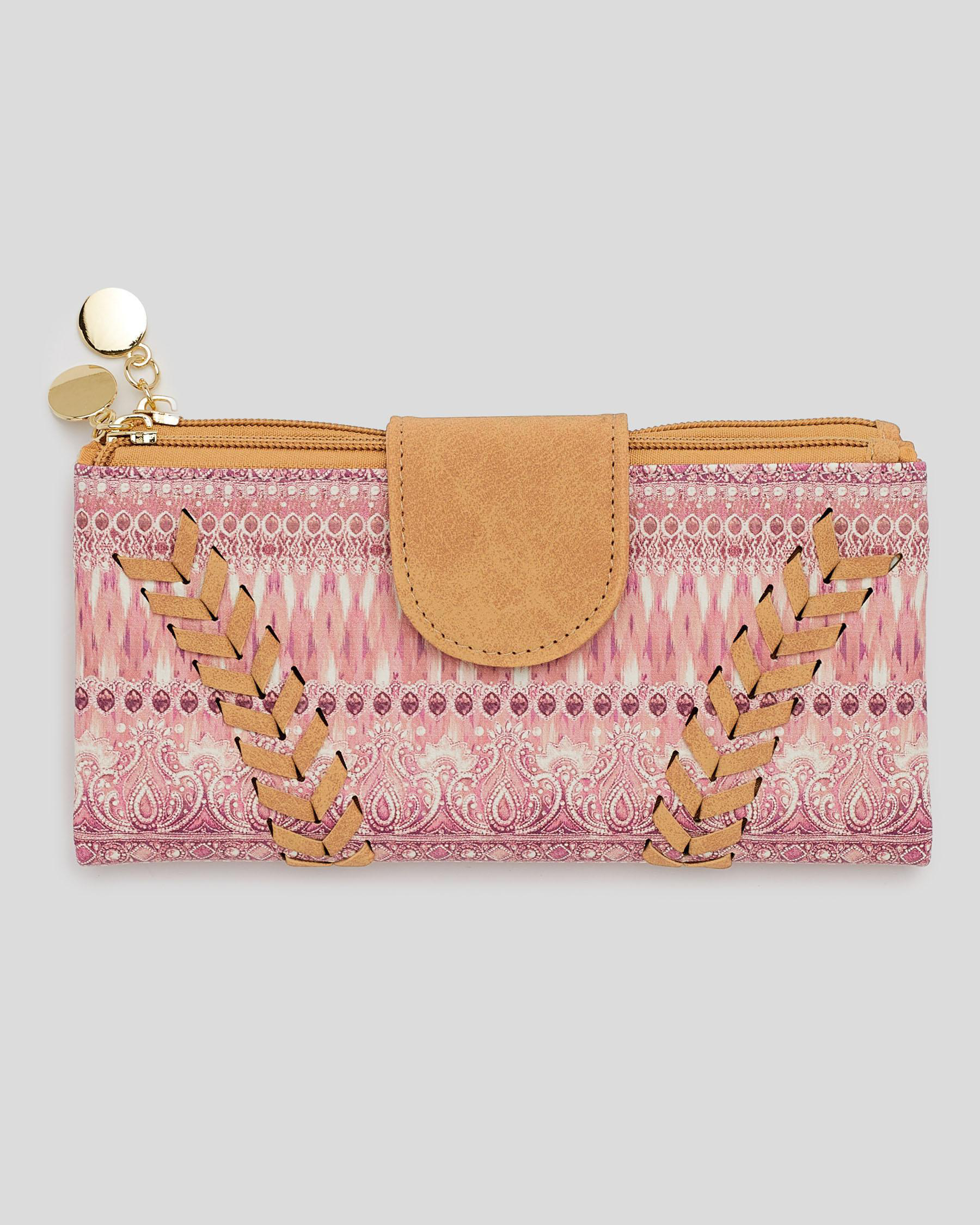 Shop Mooloola Salena Jewel Wallet In Pink/tan - Fast Shipping & Easy ...