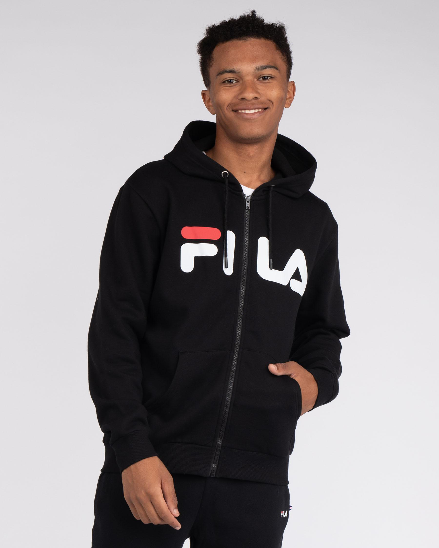 Shop Fila Classic Hooded Jacket In Black - Fast Shipping & Easy Returns ...