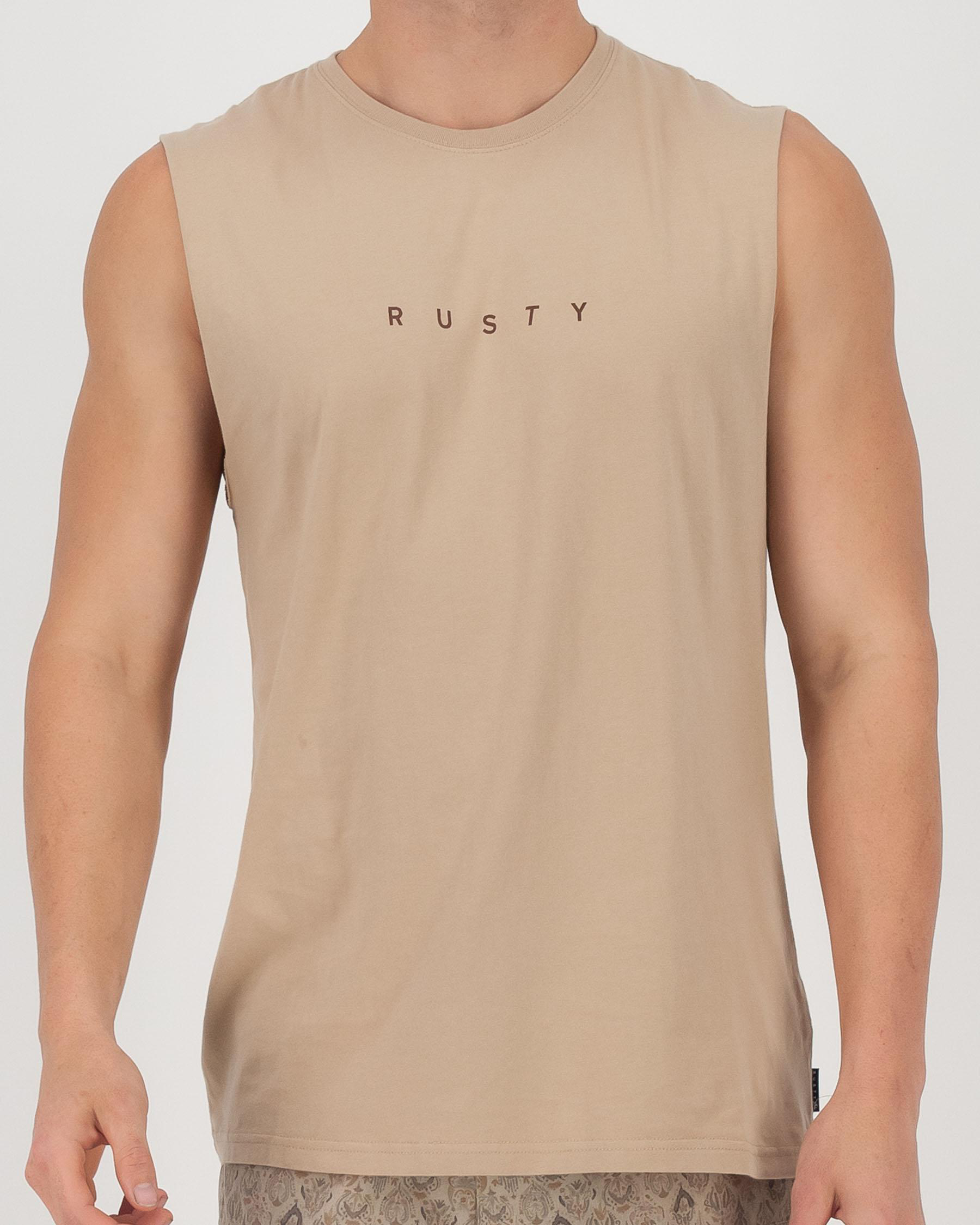 Shop Rusty Short Cut Muscle Tank In Cornstalk - Fast Shipping & Easy ...