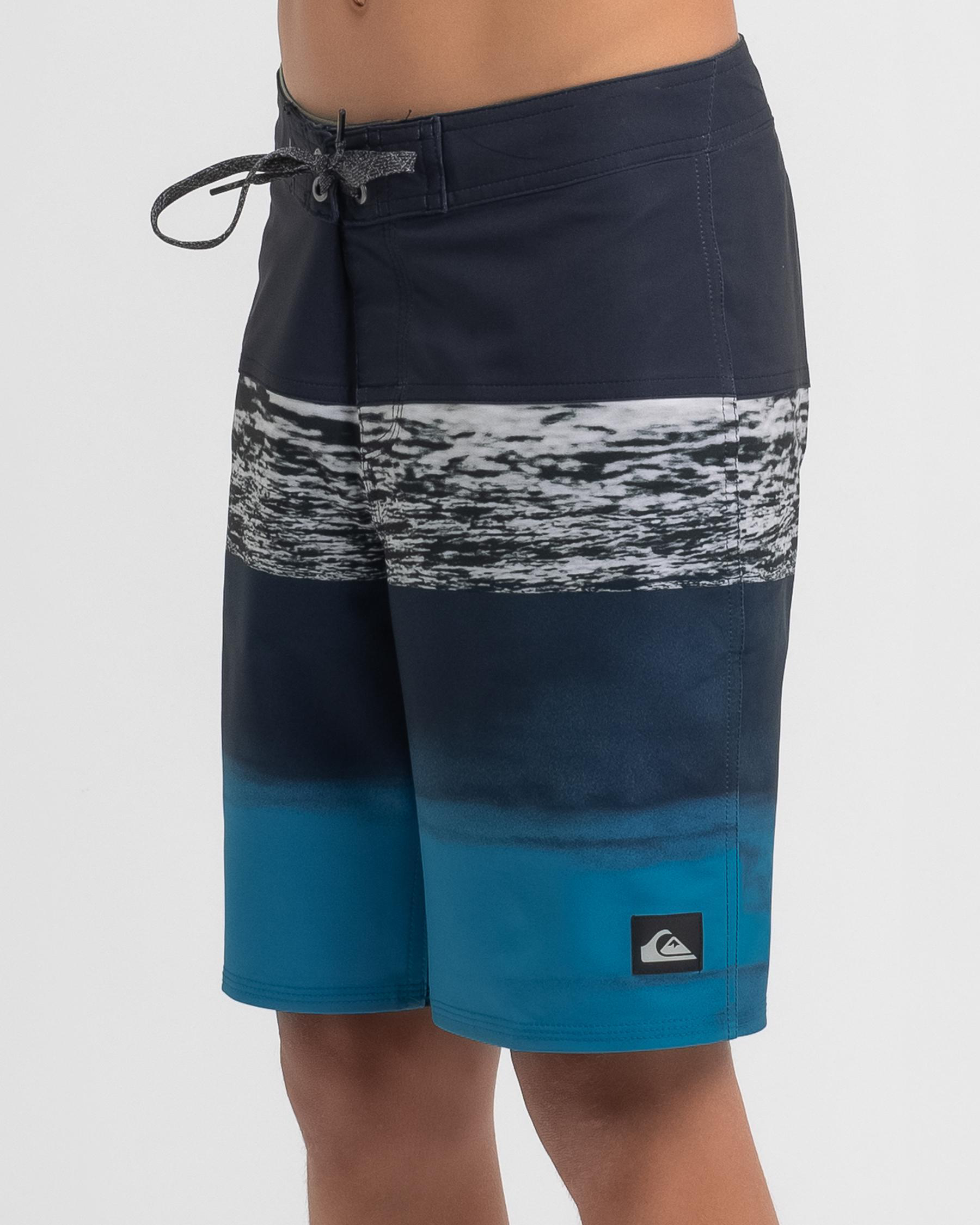 Shop Quiksilver Boys' Surfsilk Panel Board Shorts In Tarmac - Fast ...