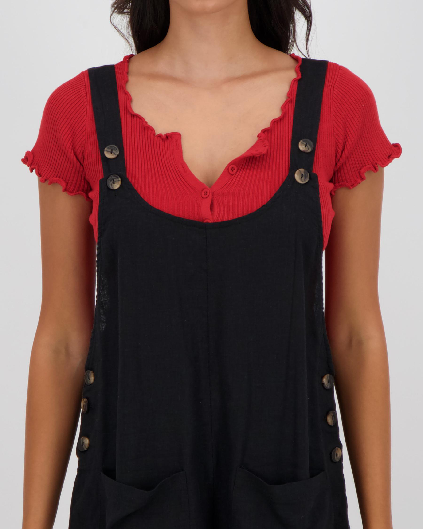 Shop Rusty Troublemaker Overalls In Black - Fast Shipping & Easy ...