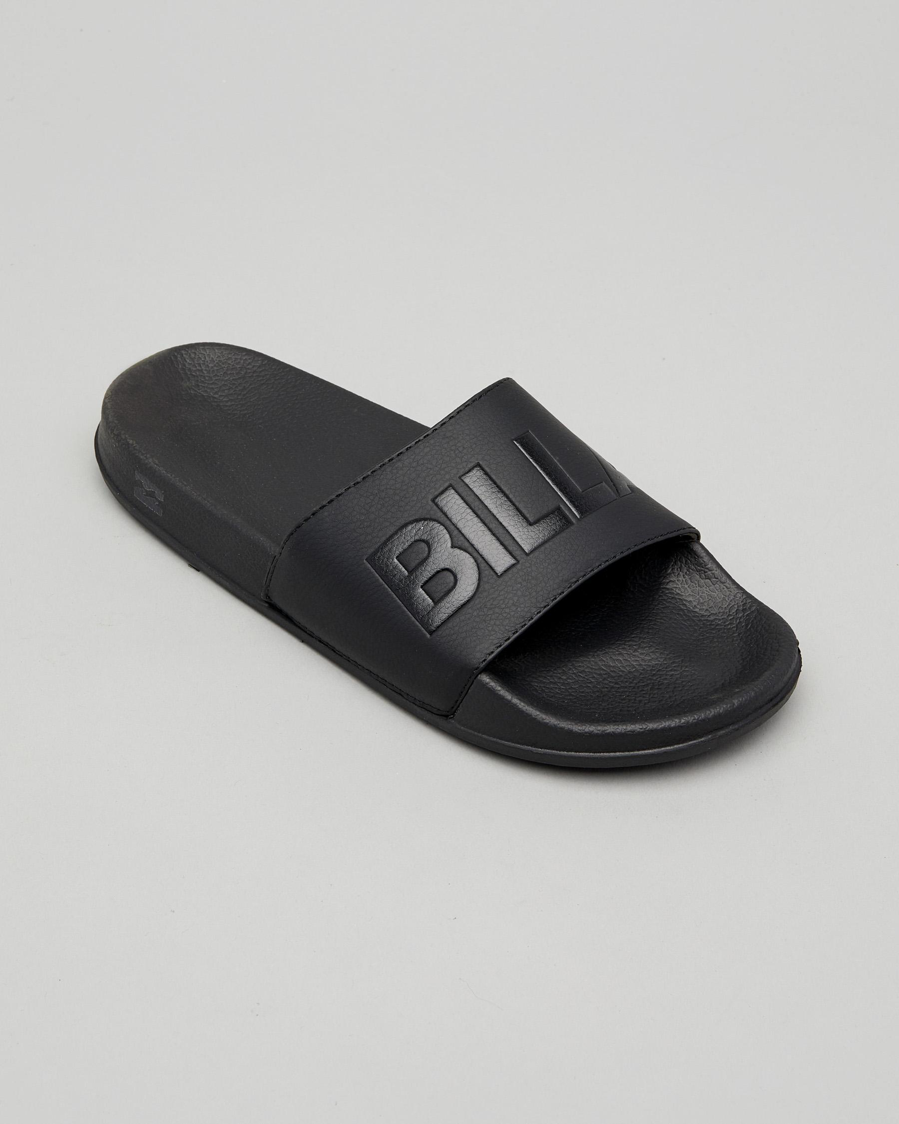 Shop Billabong Legacy Slide Sandals In All Black - Fast Shipping & Easy ...