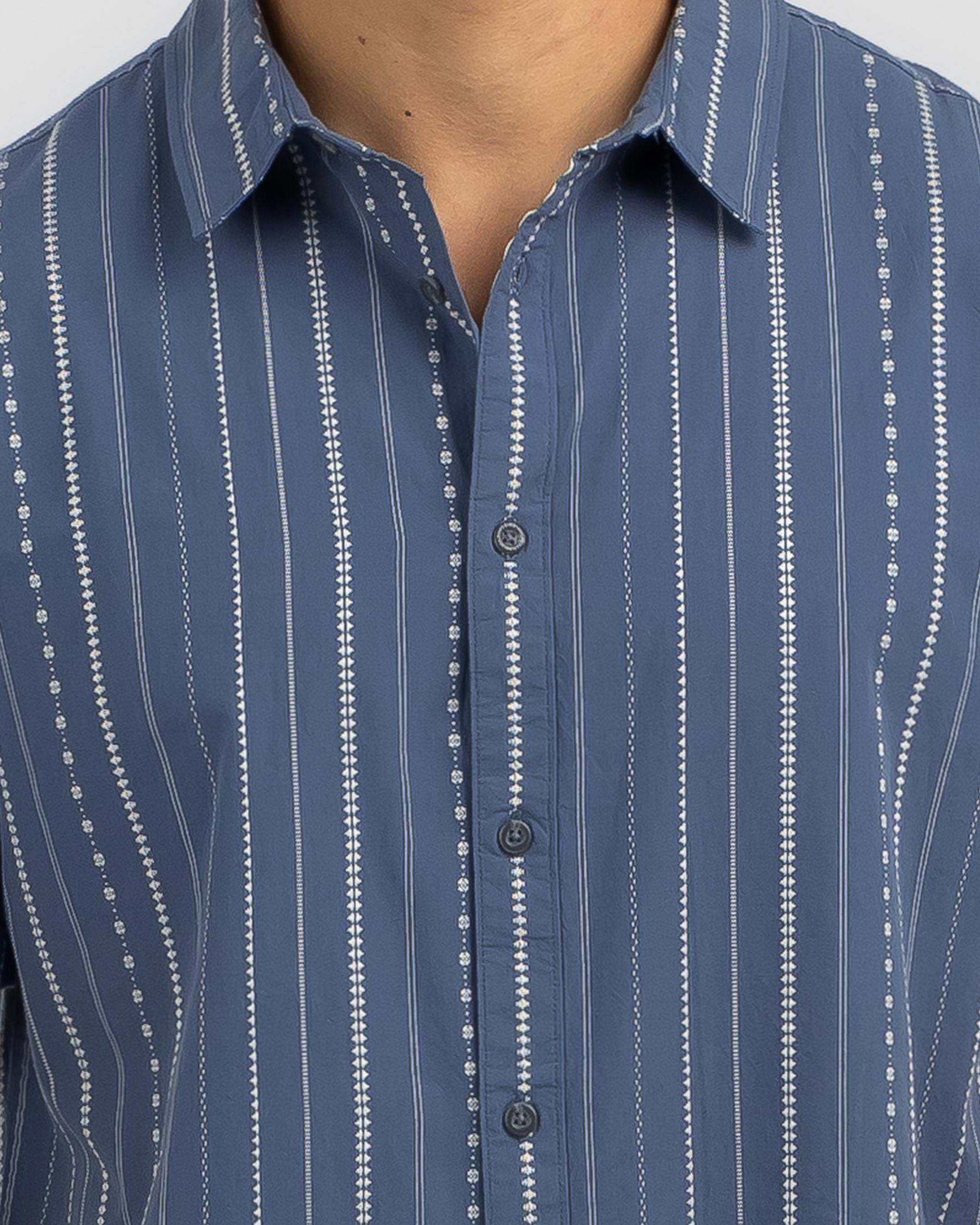 Shop Quiksilver Pacific Stripe Shirt In Bering Sea Pacific Stripes ...