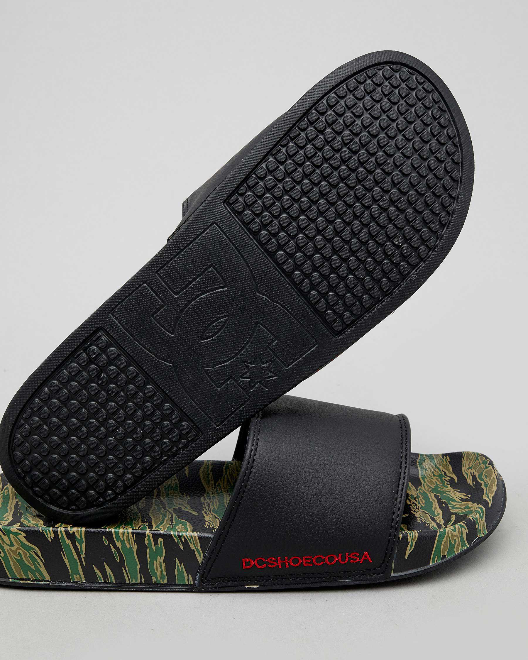 Shop DC Shoes DC SE Slides In Green/black - Fast Shipping & Easy ...