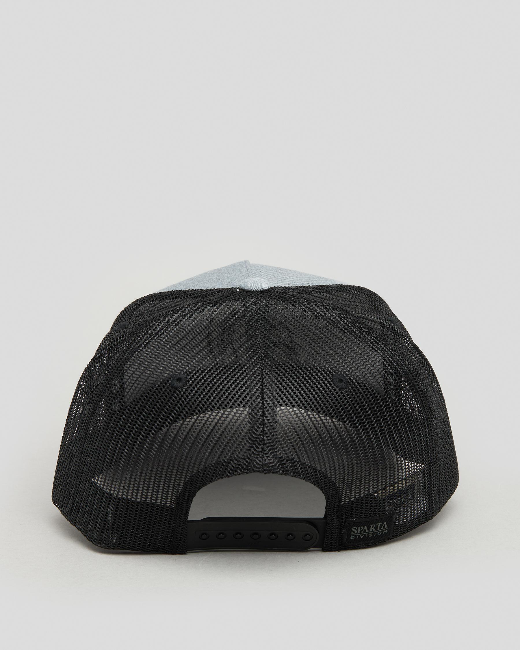 Shop Sparta Siege Trucker Cap In Grey/black - Fast Shipping & Easy ...