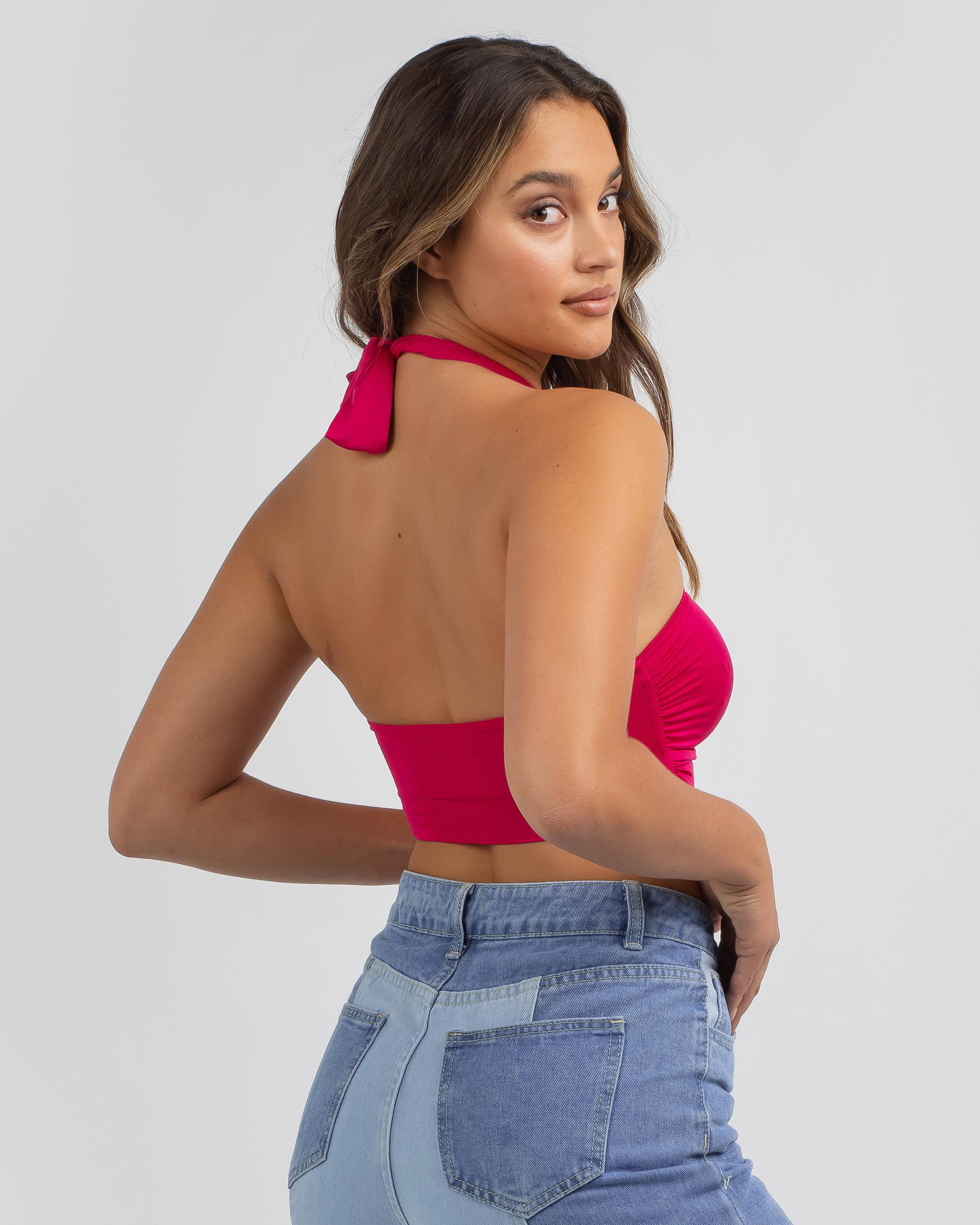 Shop Mooloola Date Night Halter Top In Raspberry Pink - Fast Shipping & Easy Returns - City ...