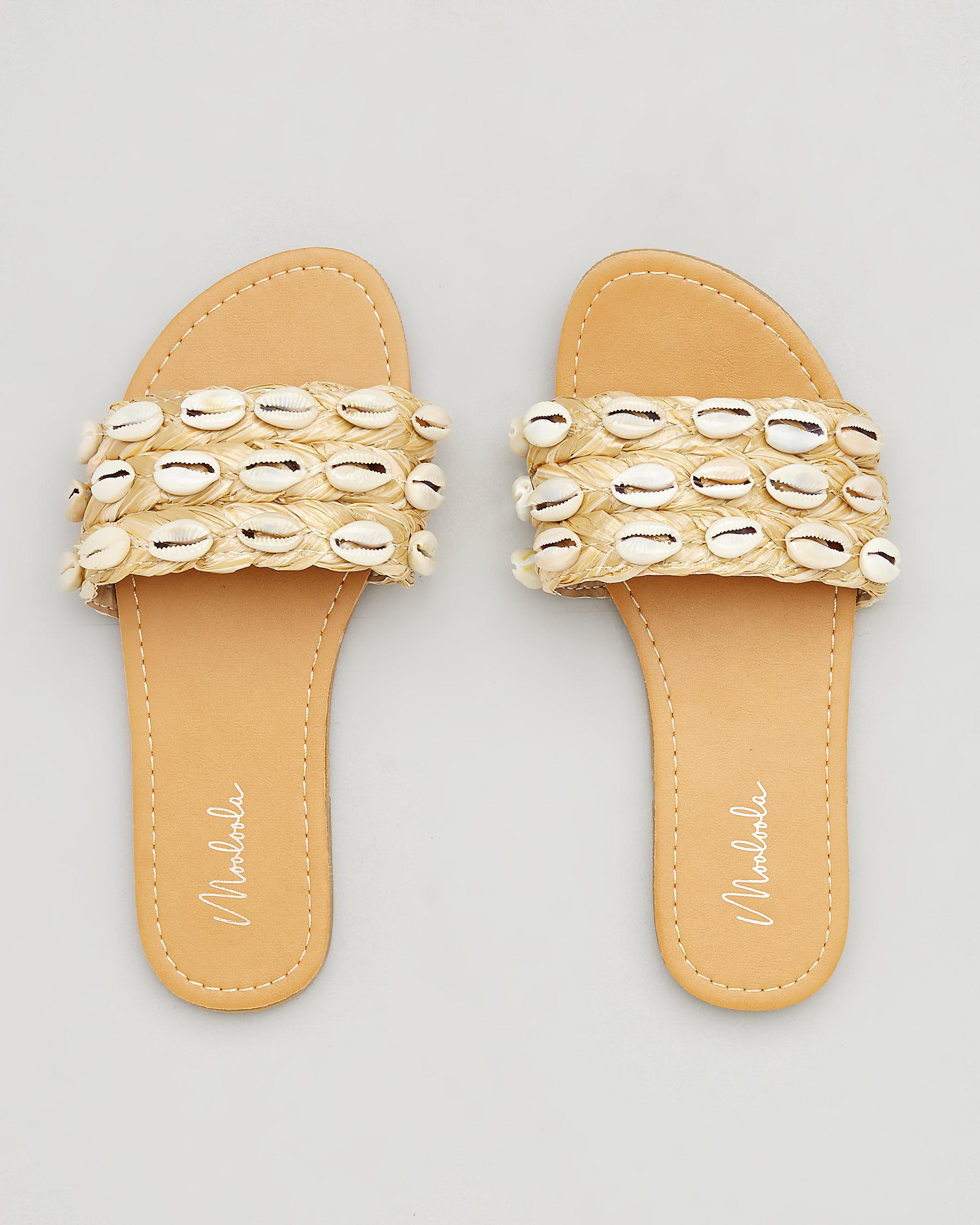 Shop Mooloola Girls Cowrie Sandals In Natural - Fast Shipping & Easy ...