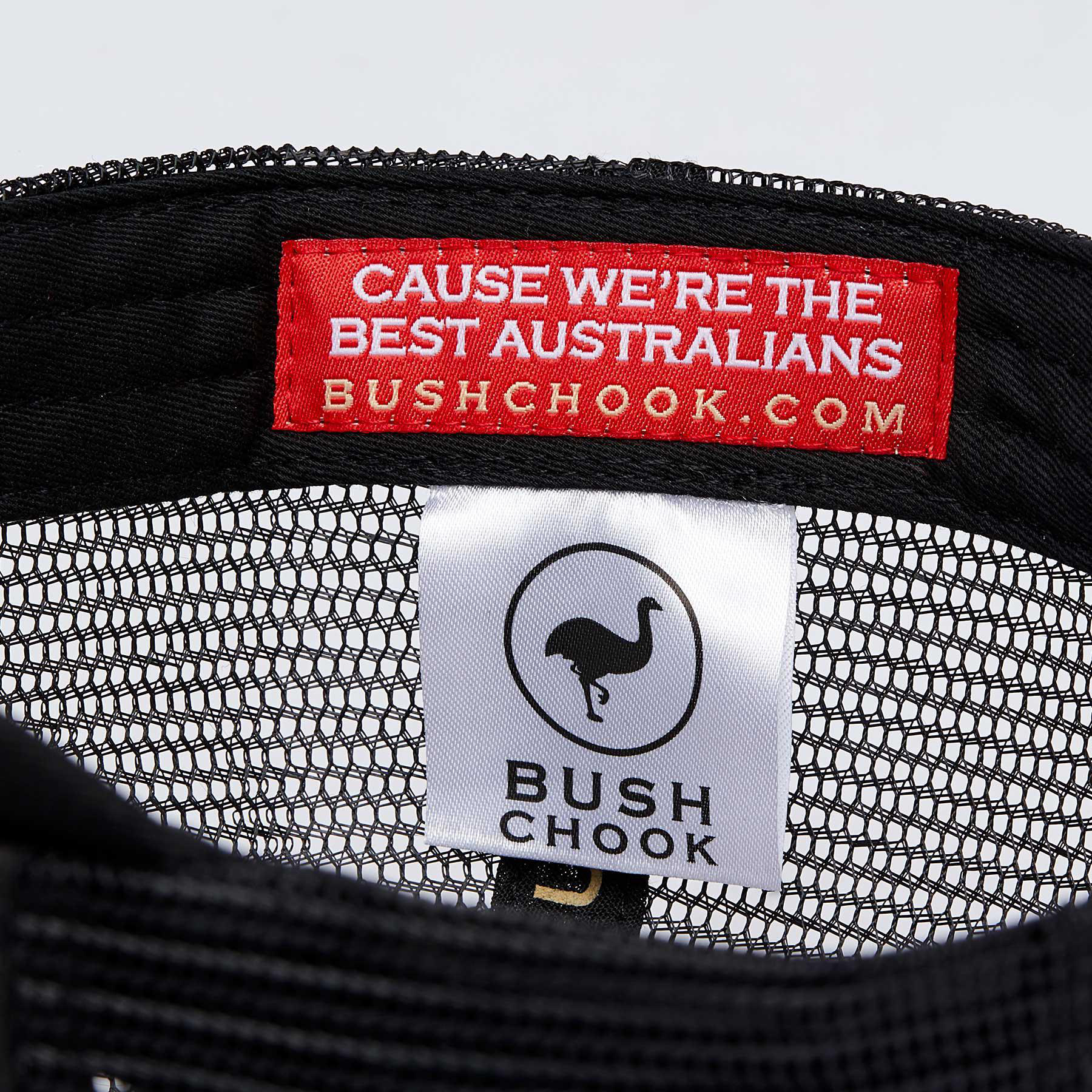 Shop Bush Chook Busk Chook Trucker Cap In Black - Fast Shipping & Easy ...