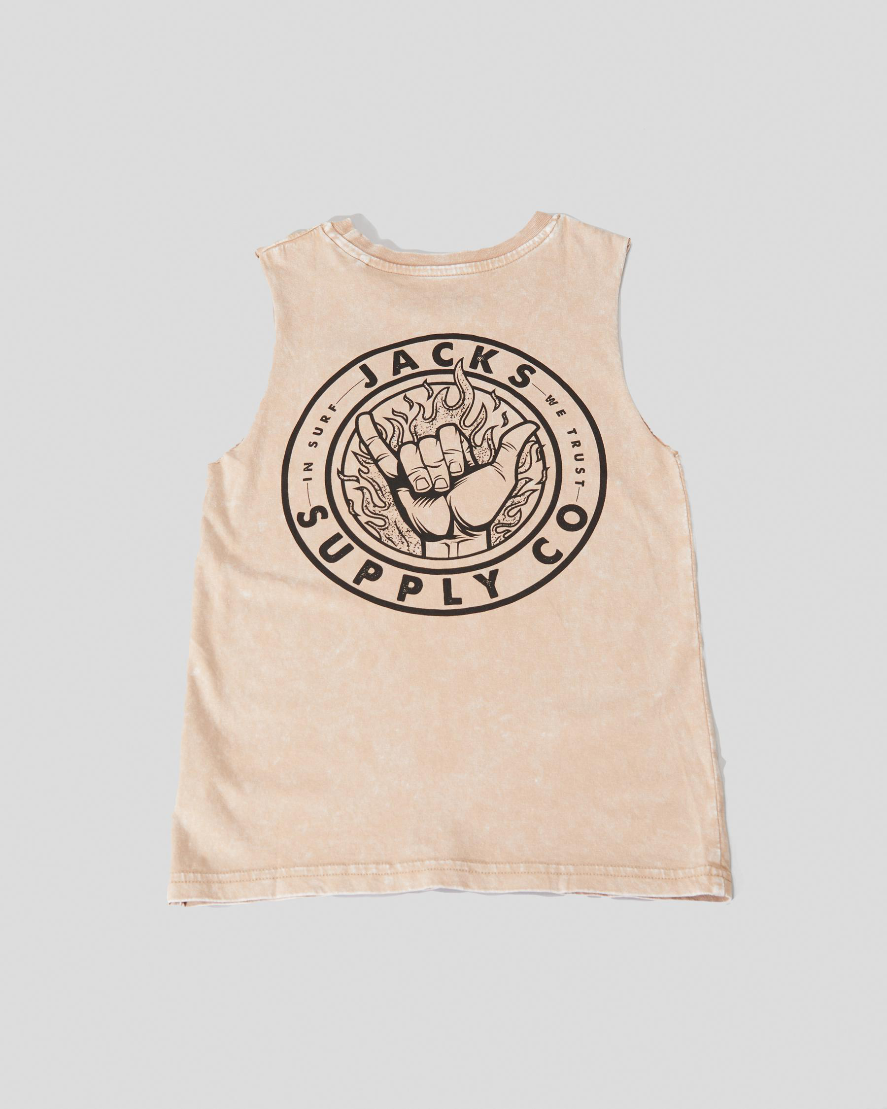 Shop Jacks Toddlers' Burning Muscle Tank In Sand Acid - Fast Shipping ...