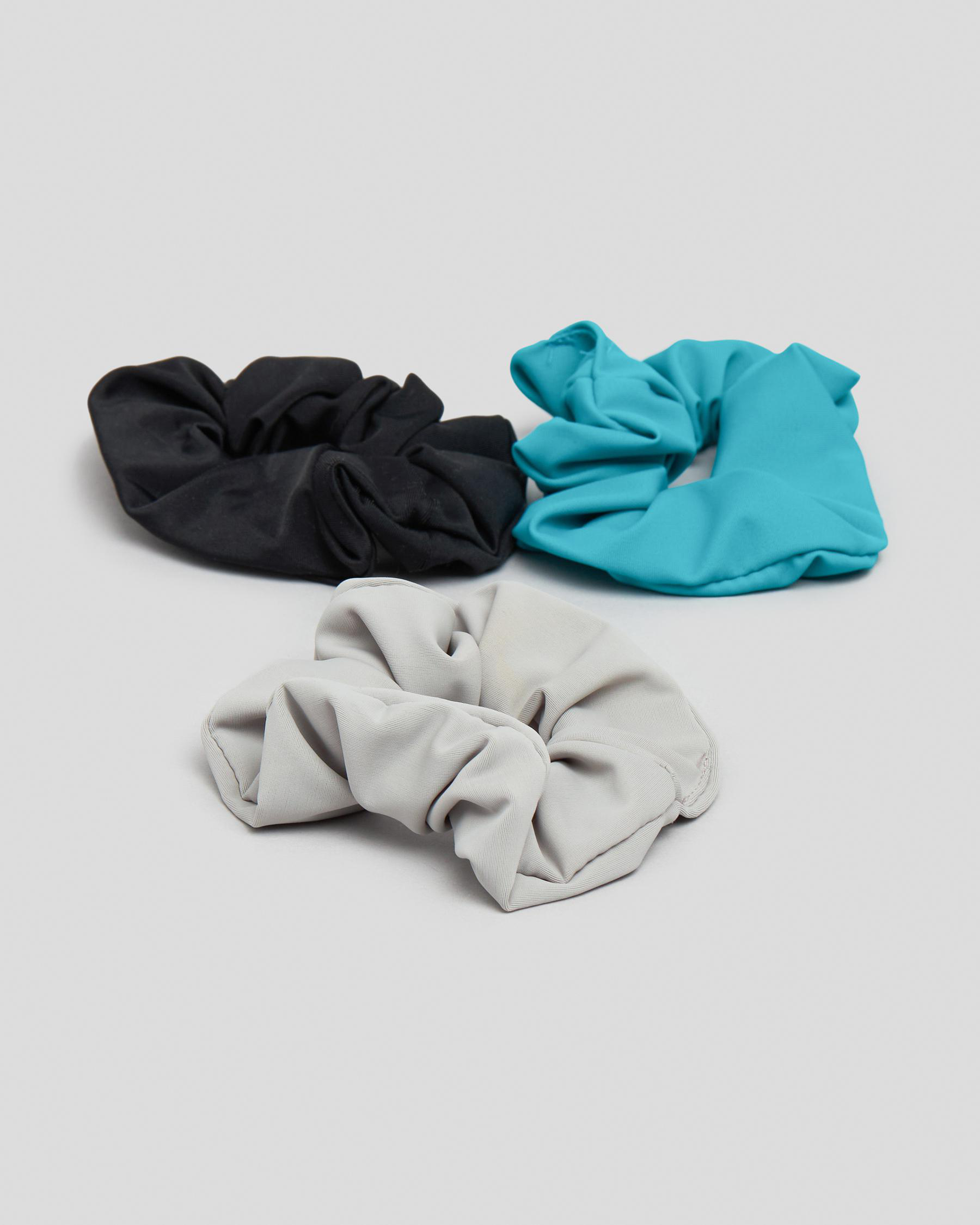 Shop Karyn In LA Stretch It Scrunchie Pack In Teal/black/grey - Fast ...