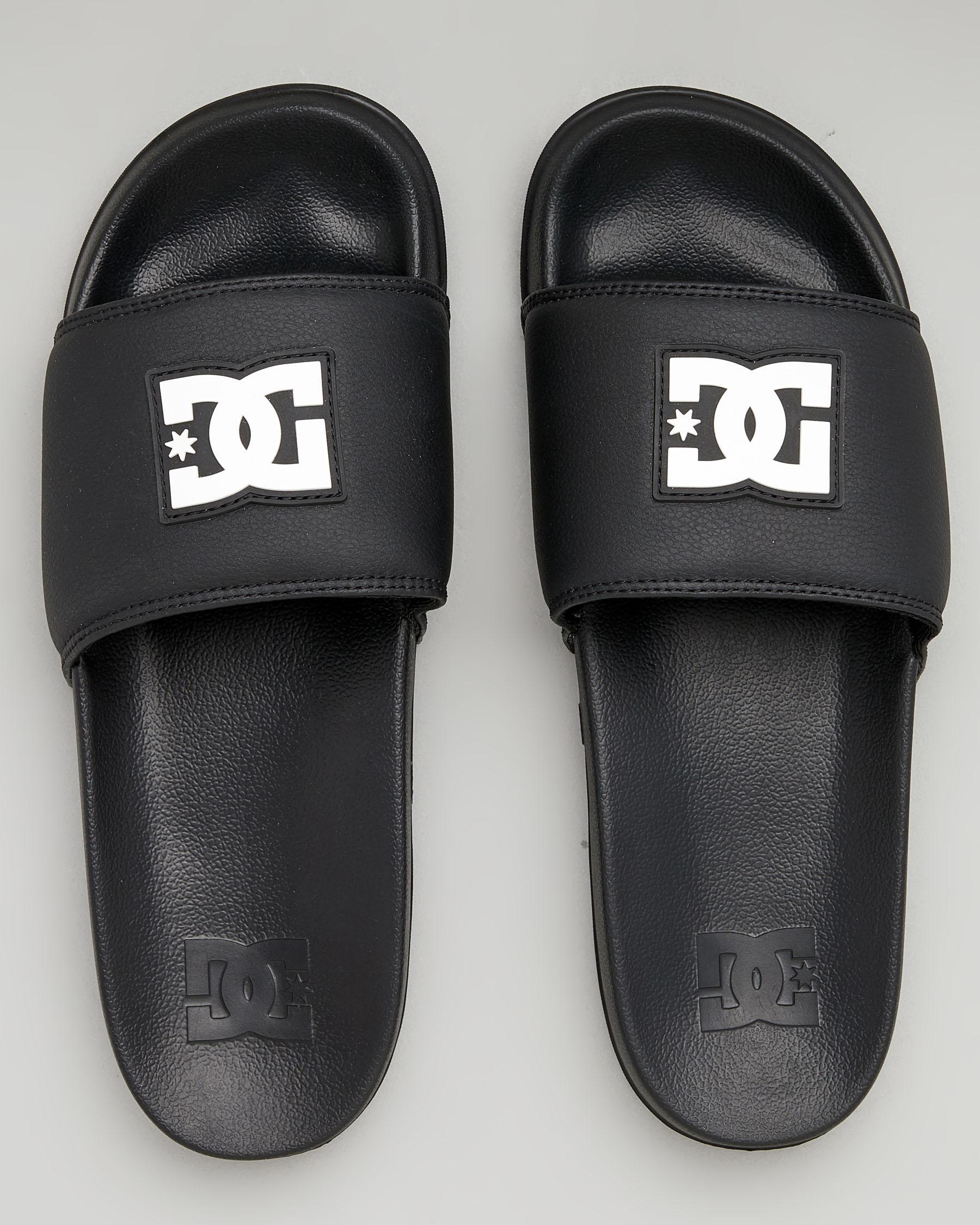Shop DC Shoes DC Slide SE Slides In Black/white/black - Fast Shipping ...