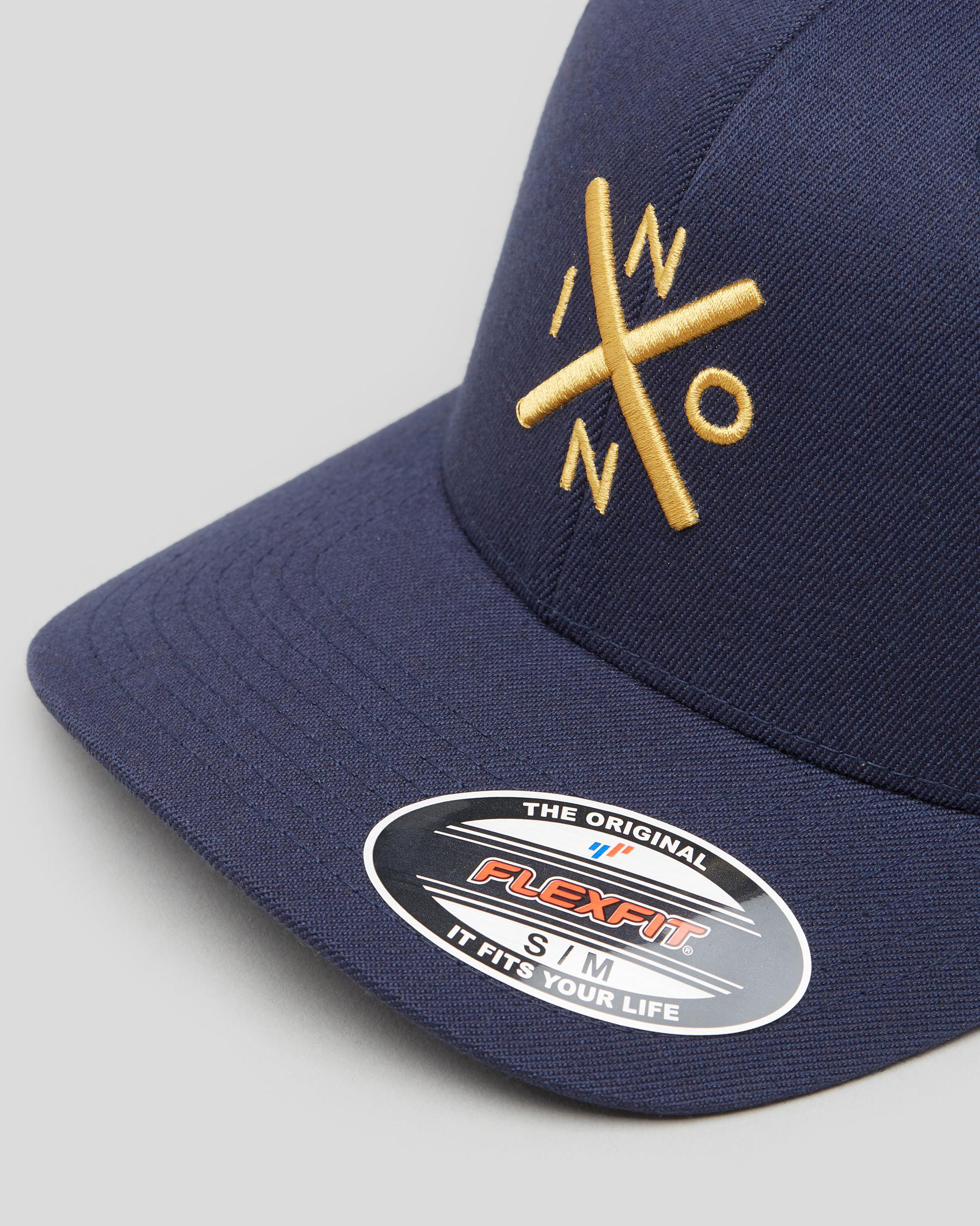 Shop Nixon Exchange Flexfit Cap In Navy/ Gold - Fast Shipping & Easy ...