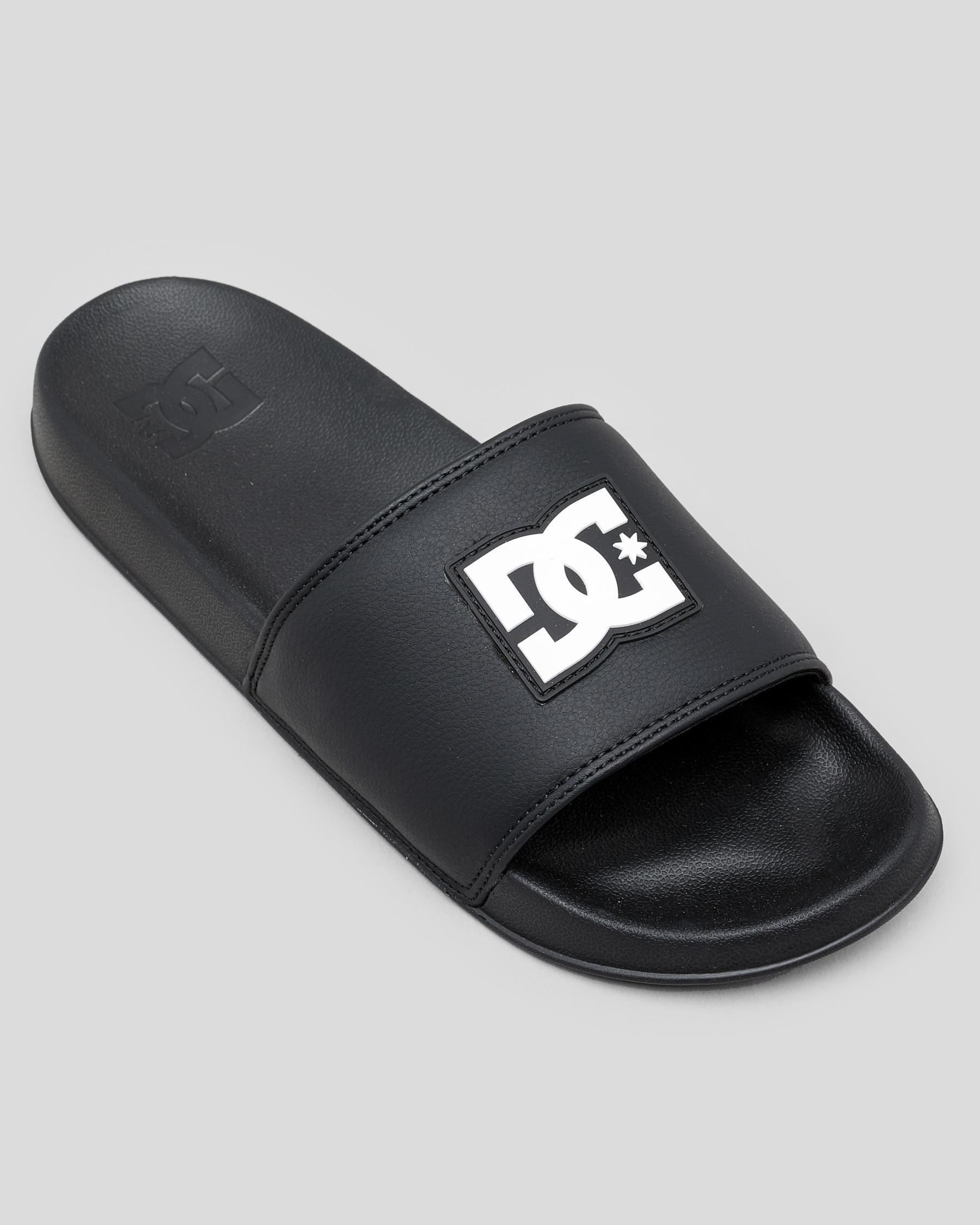 Shop DC Shoes SE Slides In Black/white/black - Fast Shipping & Easy ...
