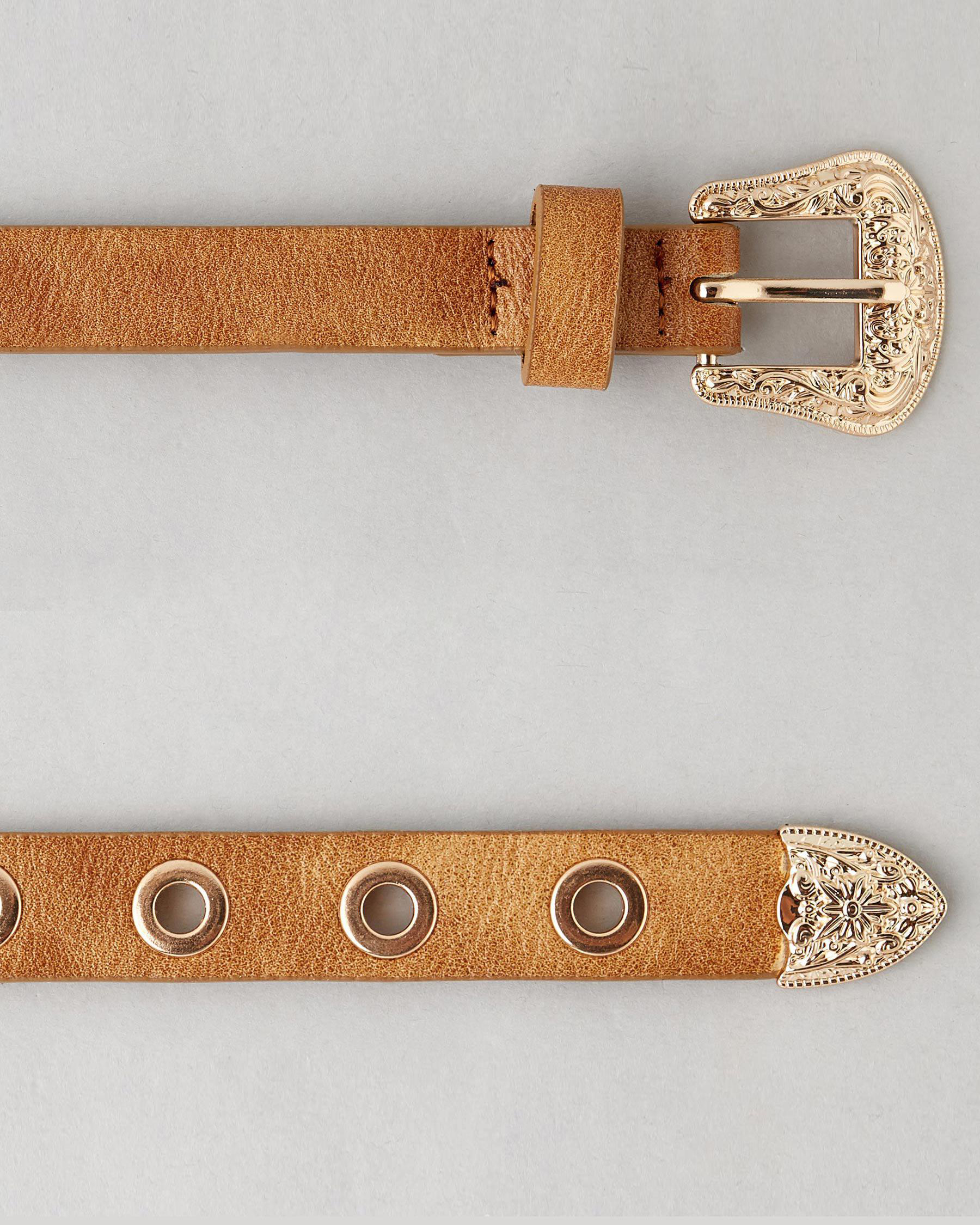 Shop Mooloola Maya Belt In Tan/gold - Fast Shipping & Easy Returns ...