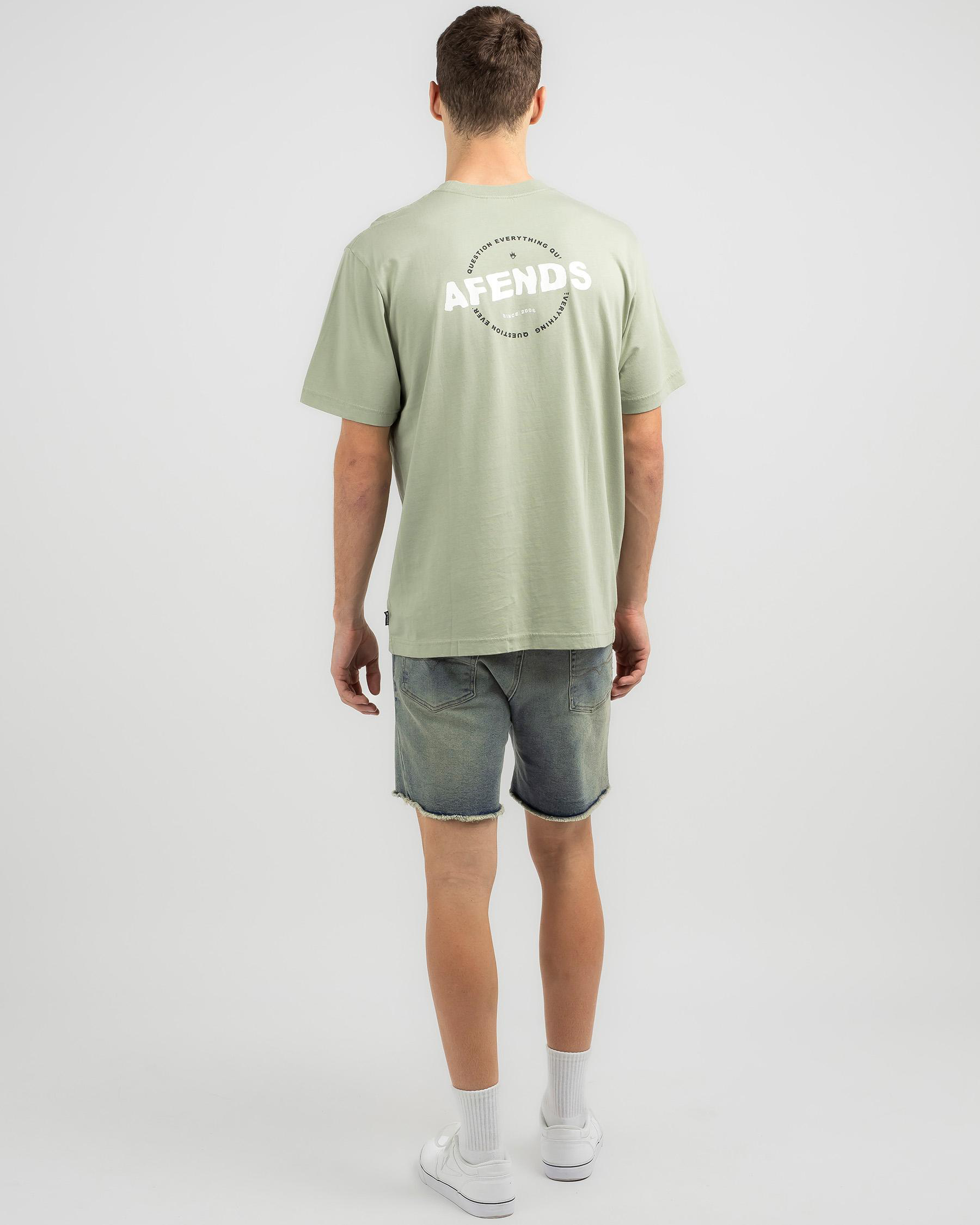 Shop Afends Questions T-Shirt In Eucalyptus - Fast Shipping & Easy ...