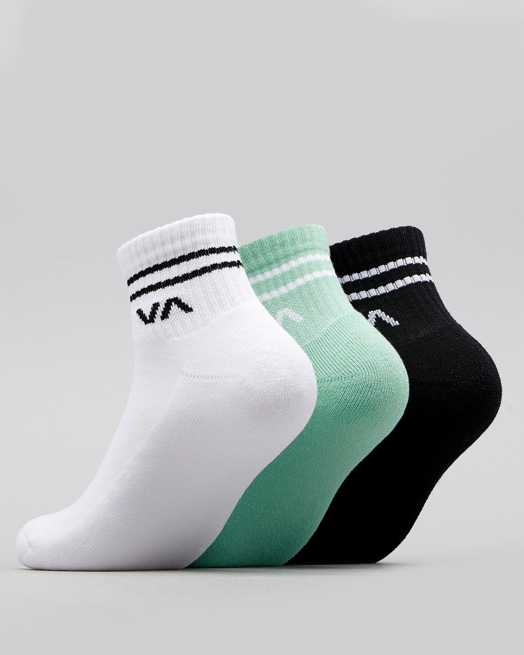 Shop RVCA Womens VA Mini Crew Sock Pack In Multi - Fast Shipping & Easy ...