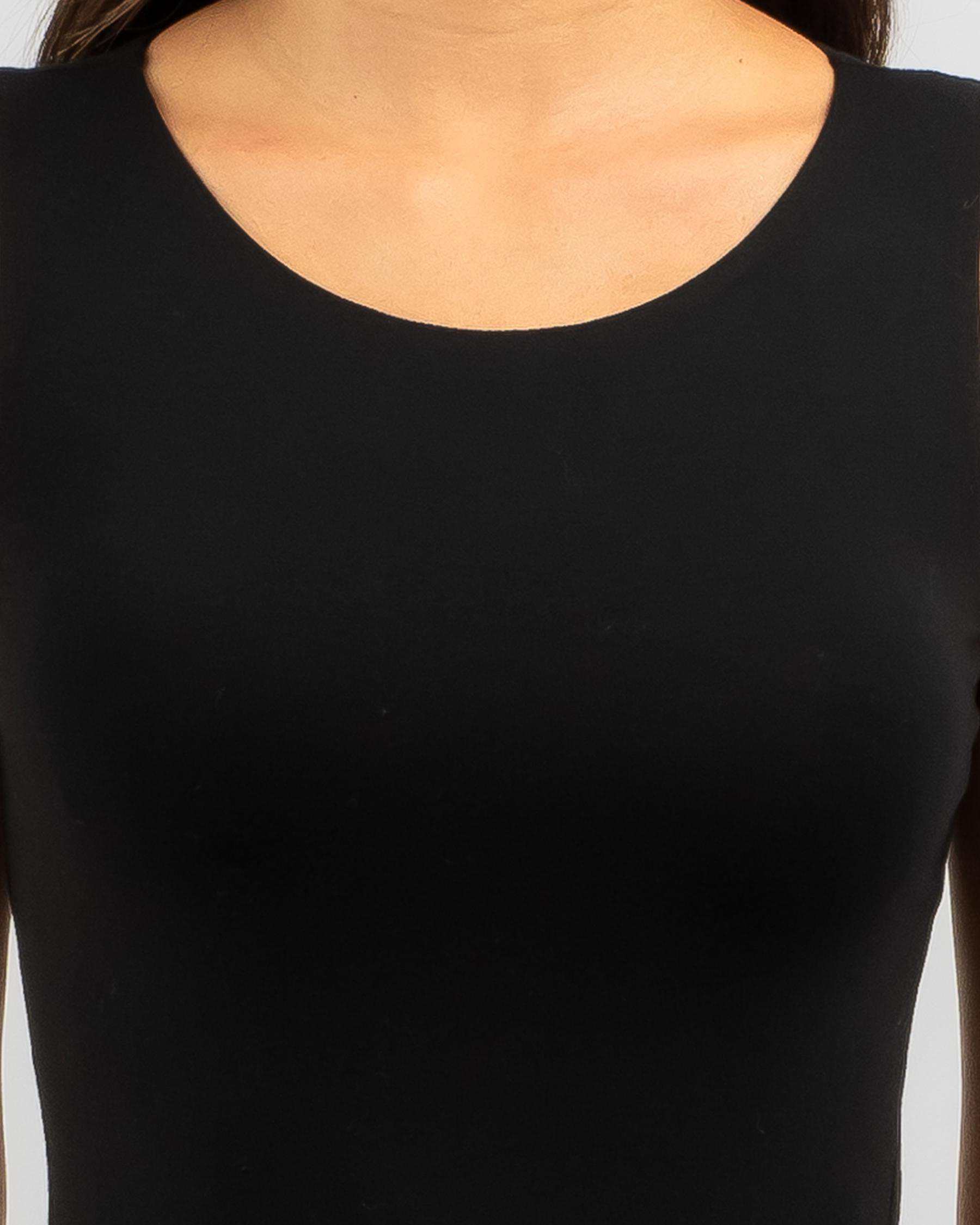 Shop Rumor Reneya Open Back Bodysuit In Black - Fast Shipping & Easy ...