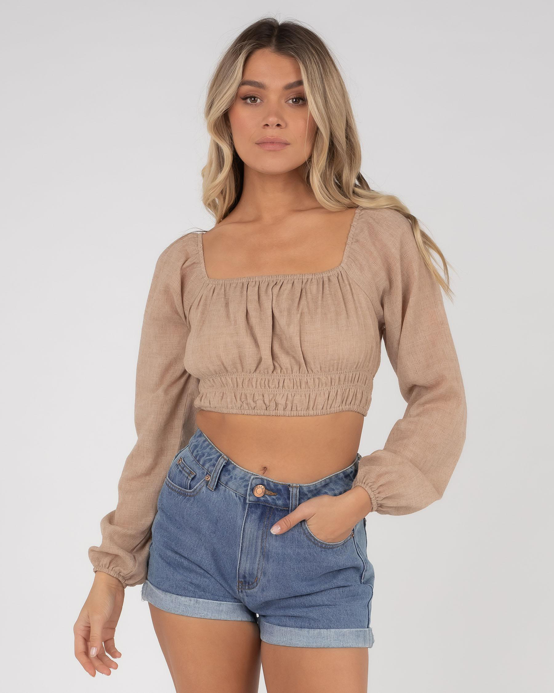 Shop Mooloola Spectrum Top In Sand - Fast Shipping & Easy Returns ...