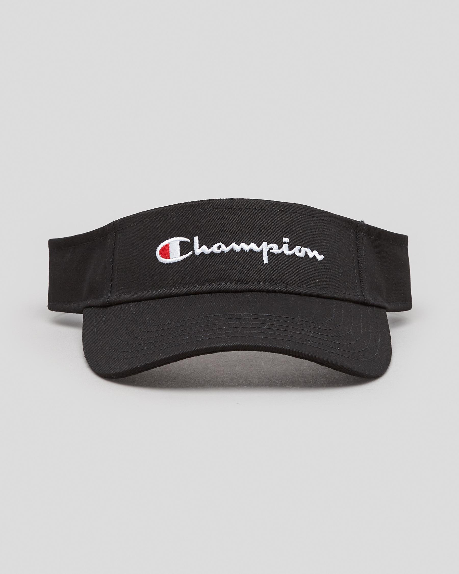 Shop Champion Logo Visor In Black - Fast Shipping & Easy Returns - City ...
