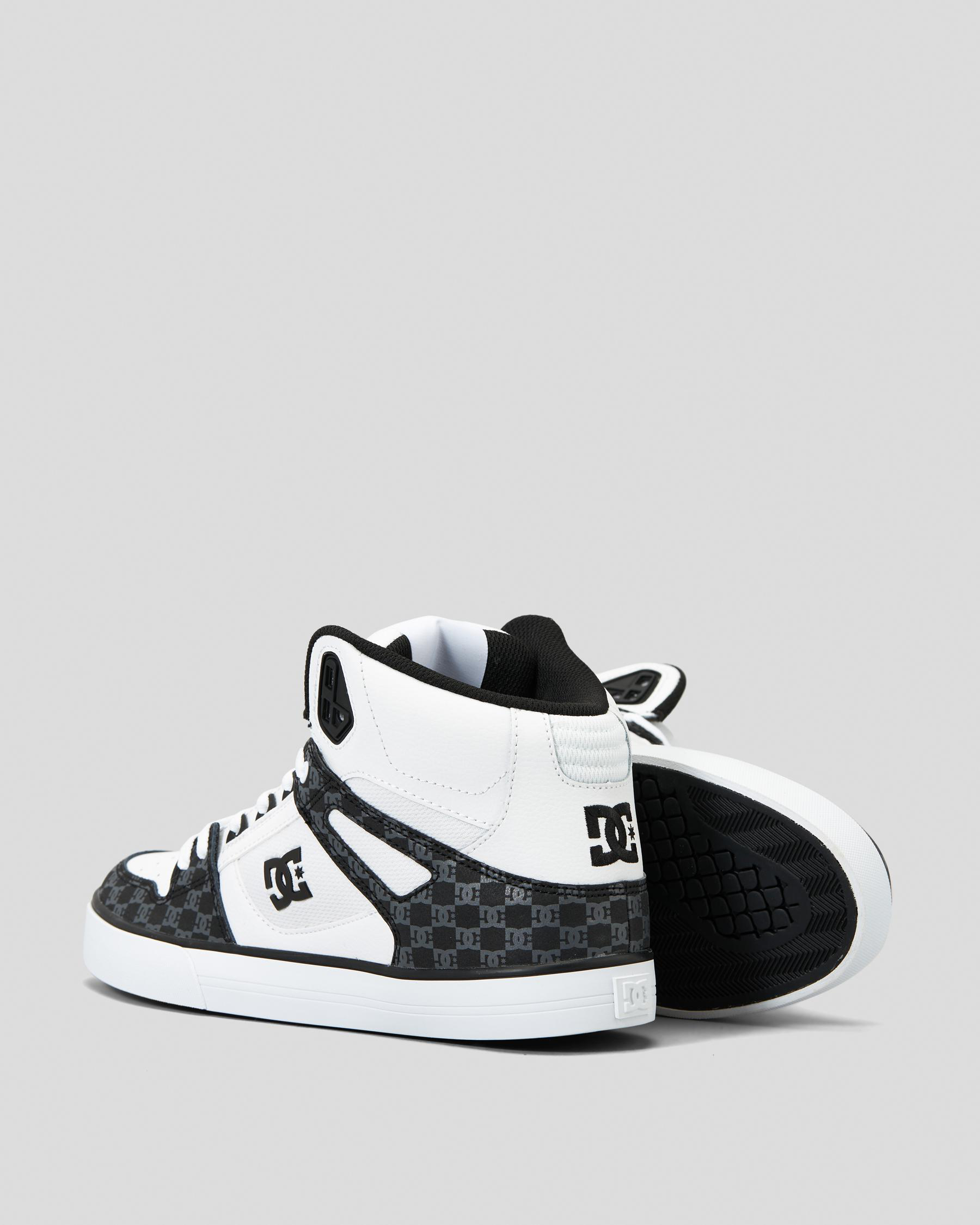 Shop DC Shoes Pure High-Top WC Shoes In Black/white Monogram - Fast ...