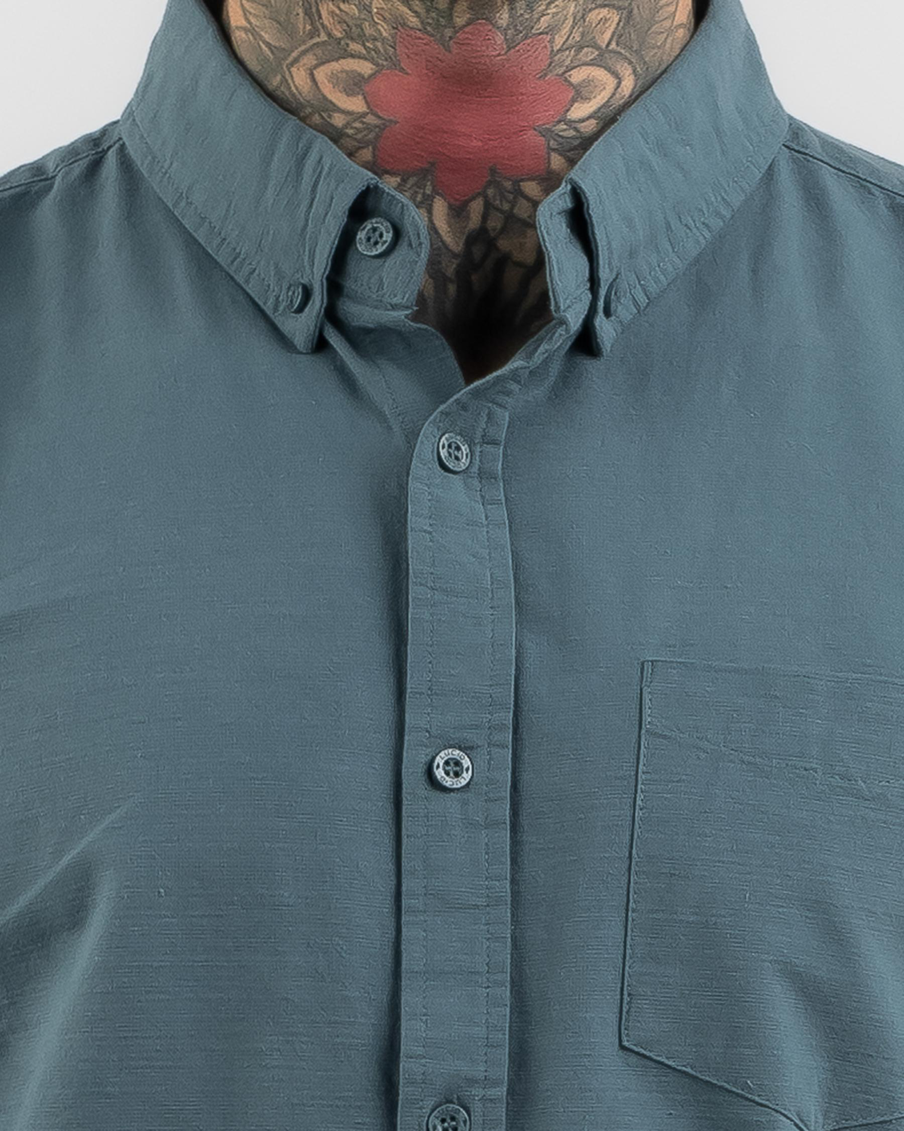Shop Lucid Virtuous Short Sleeve Shirt In Teal - Fast Shipping & Easy ...
