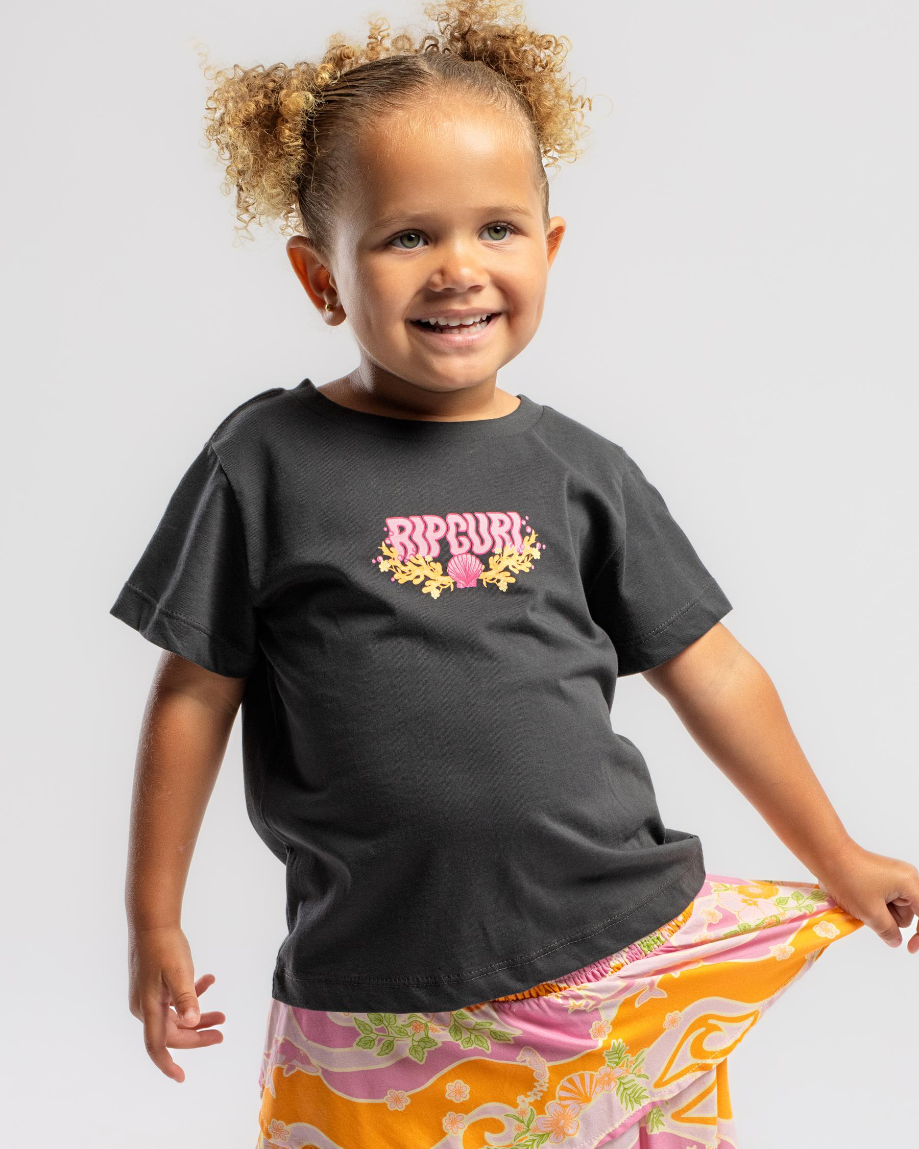 Shop Rip Curl Toddlers' Sunkissed Dreams Art T-shirt In Washed Black ...