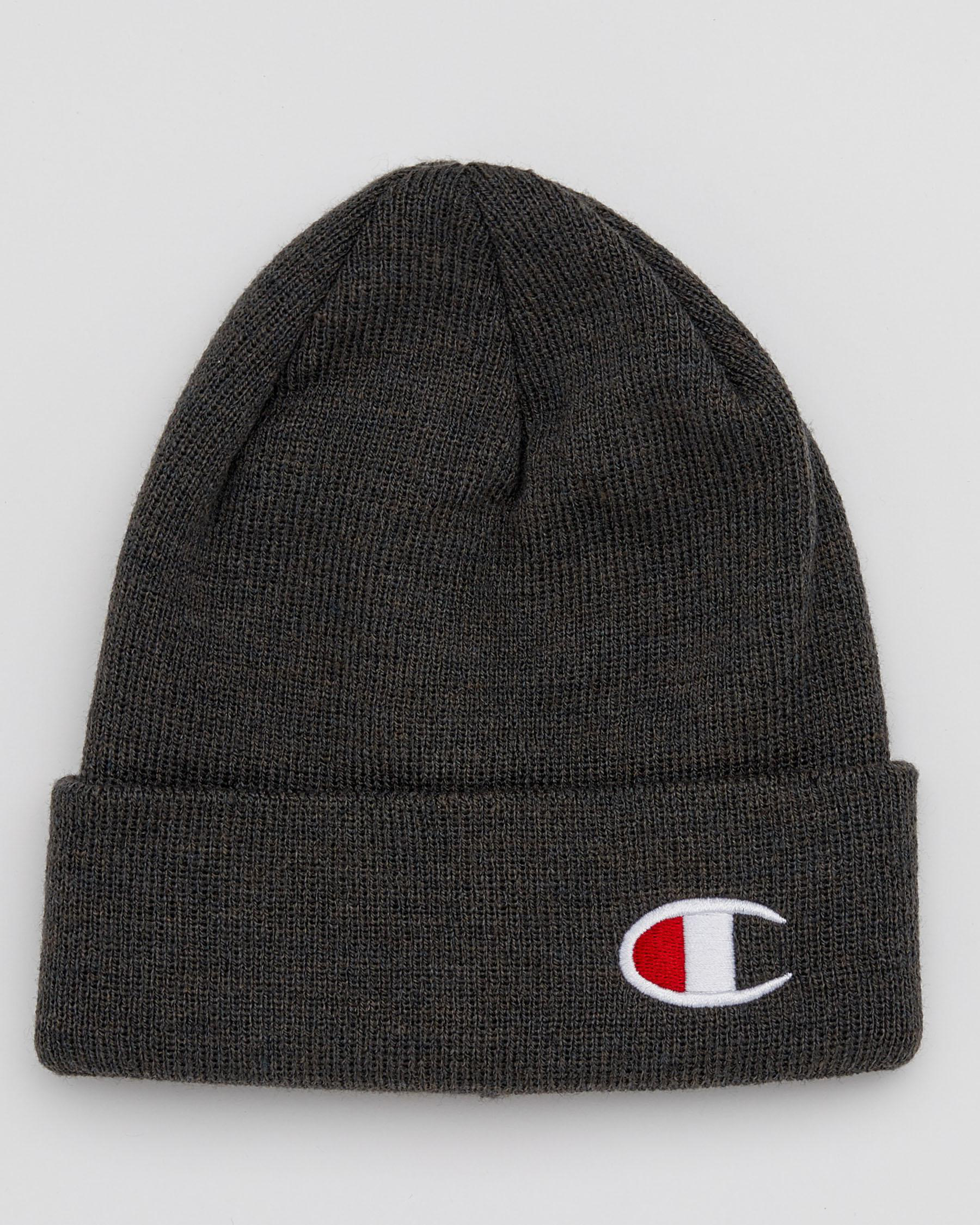 Shop Champion Boys' Junior C Logo Beanie In Granite Heather - Fast ...