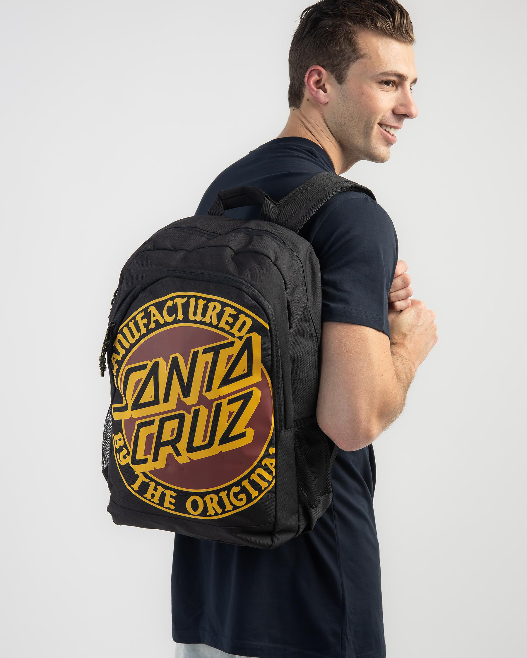 Shop Santa Cruz MFG Club Dot Backpack In Black - Fast Shipping & Easy ...