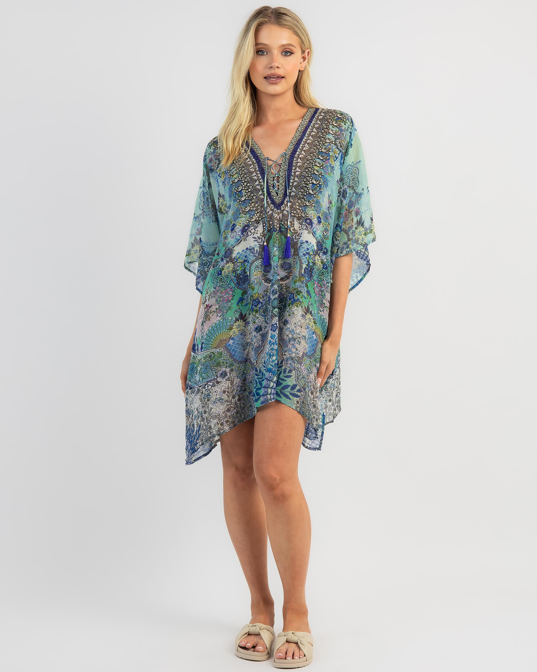 Shop Kaiami Godiva Kaftan Beach Cover In Blue - Fast Shipping & Easy Returns - City Beach Australia