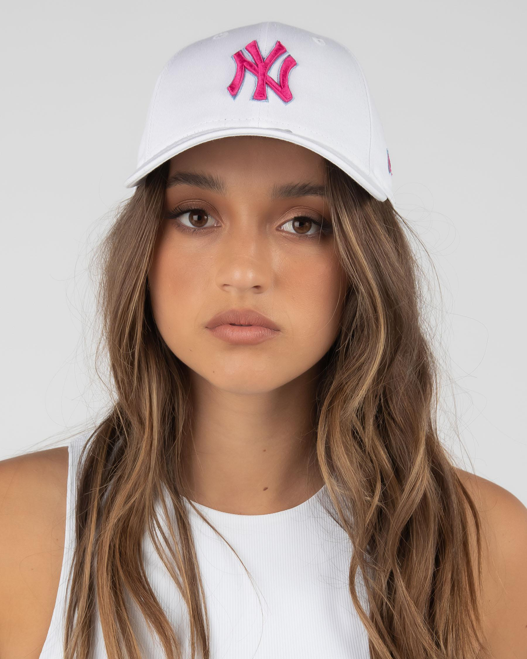 New Era New York Yankees Cap In White/pink/blue - Fast Shipping & Easy ...