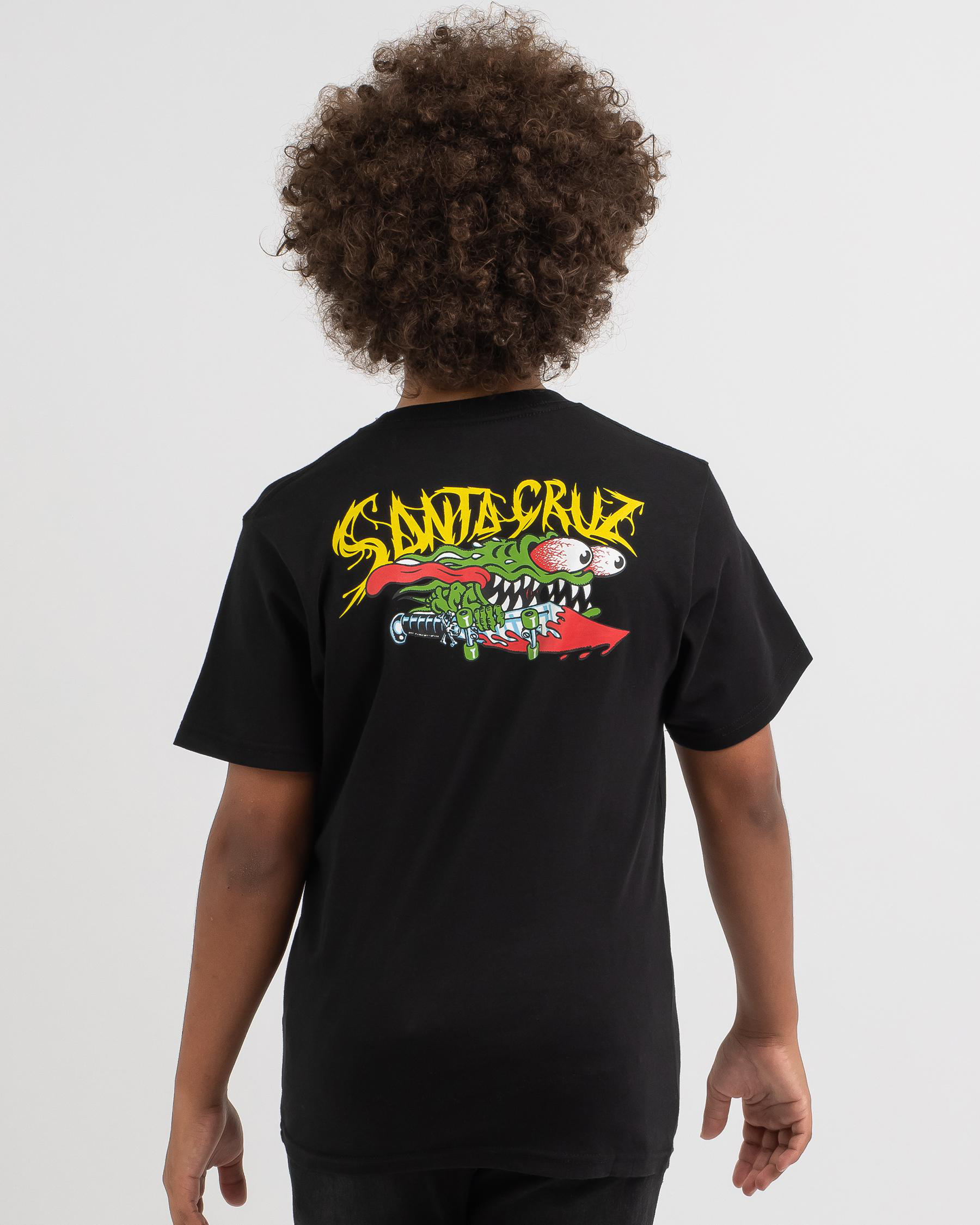 Shop Santa Cruz Boys' Meek Slasher T-Shirt In Black - Fast Shipping ...